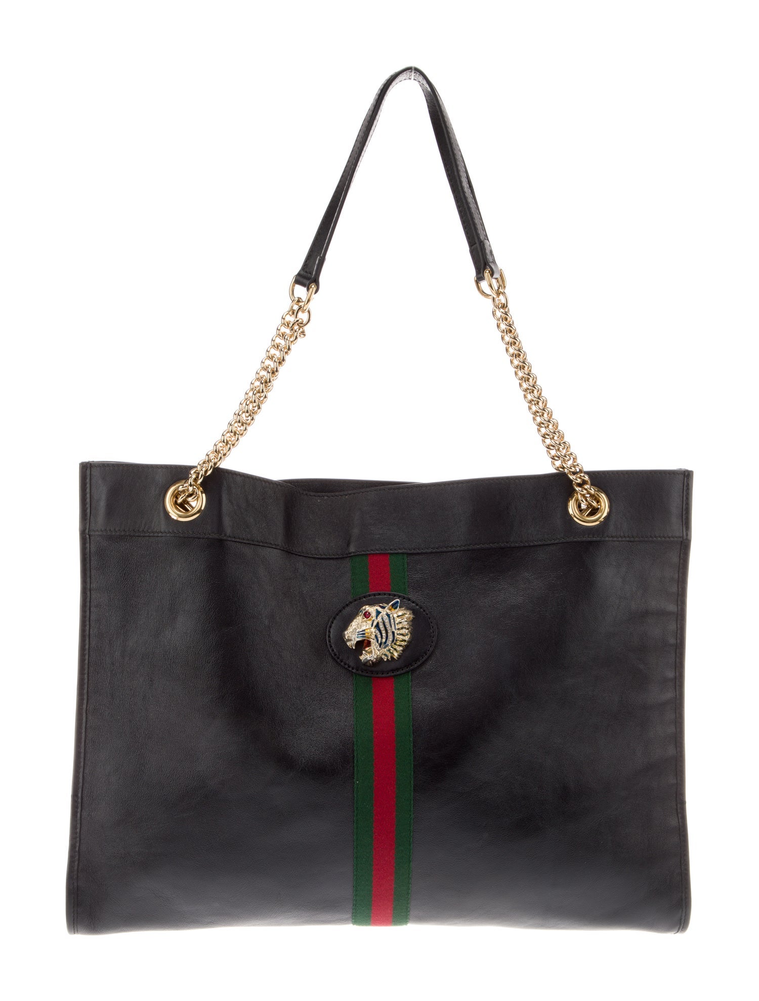 Gucci Leather Rajah Large - Black Totes, Handbags - GUC1663009 | The ...