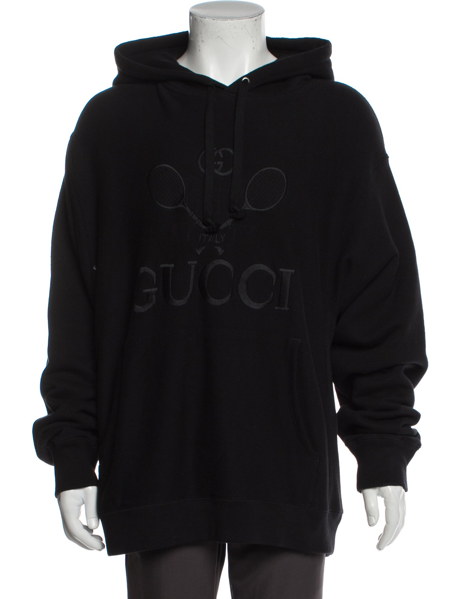 Gucci Interlocking G Logo Crew Neck Hoodie - Black Sweatshirts ...