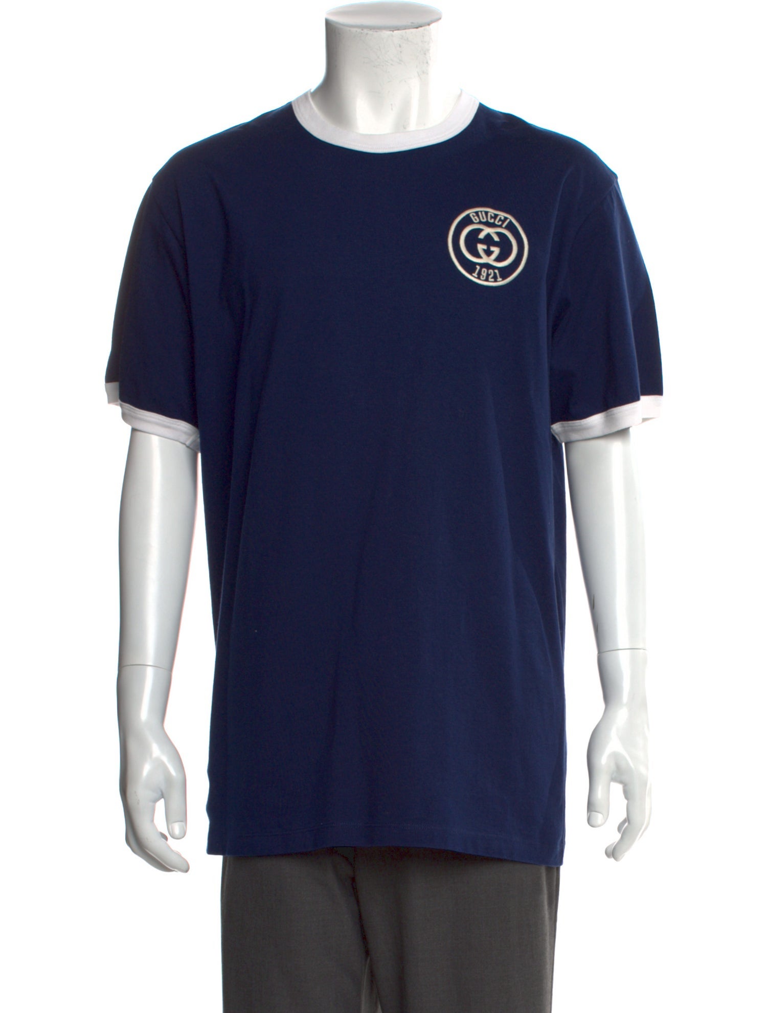 Gucci Interlocking G Logo Interlocking G Logo T-Shirt - Blue T-Shirts ...