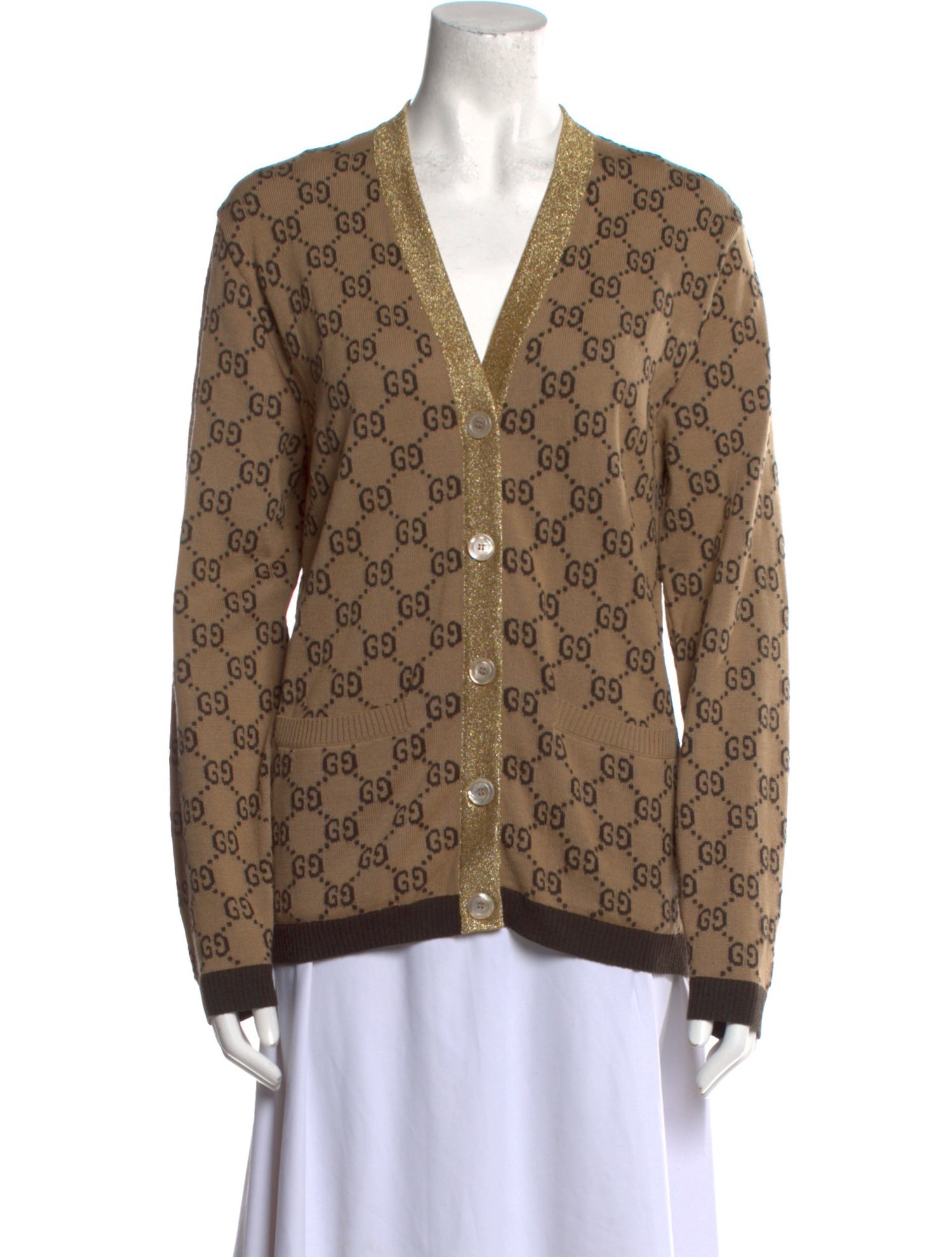 Gucci Wool Printed Sweater - Brown Knitwear, Clothing - GUC1674981 ...