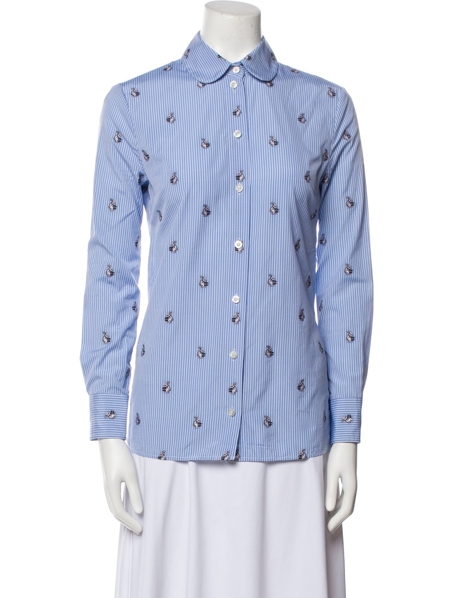 Gucci 2017 Striped Button-Up Top - Blue Tops, Clothing - GUC1676703 ...