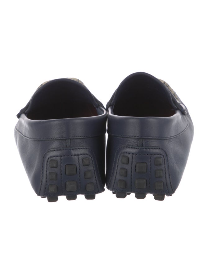 Gucci GG Supreme Cutout Accent Drivers - Blue Loafers, Shoes ...