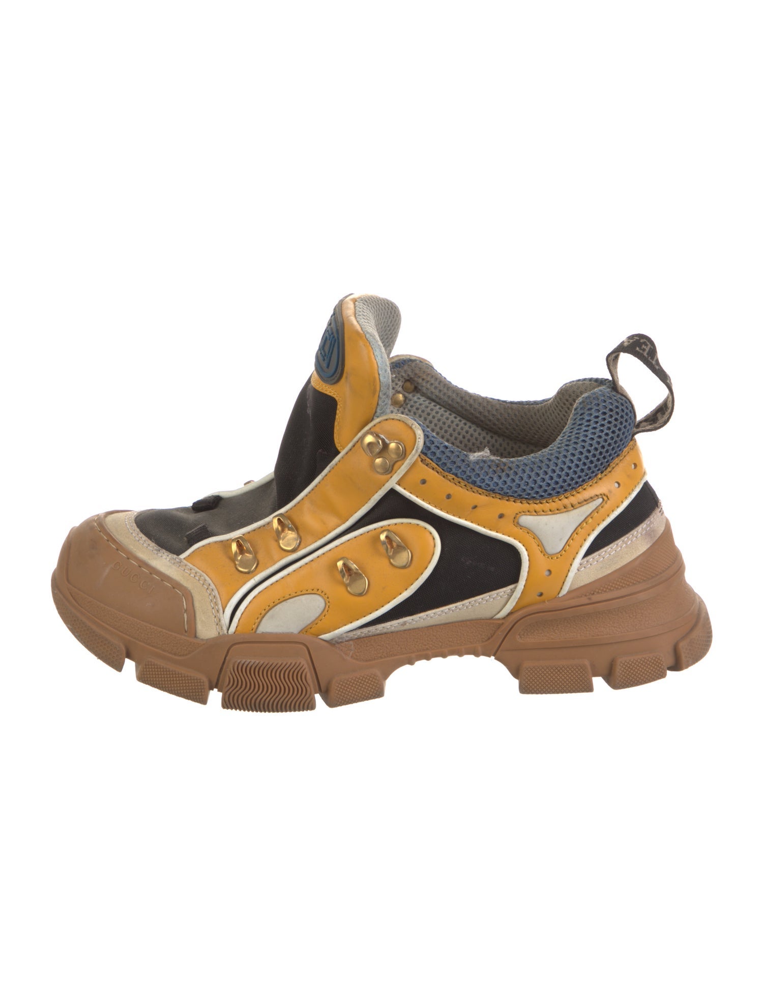 Gucci Leather Printed Athletic Sneakers - Yellow Sneakers, Shoes ...