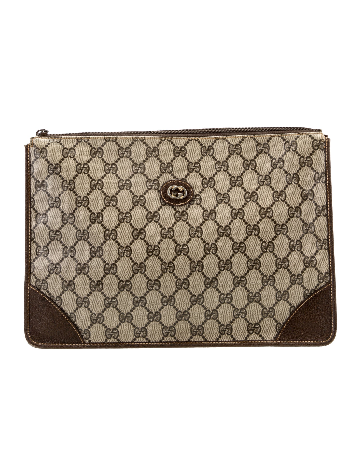 Gucci GG Supreme Portfolio Vintage - Neutrals Clutches, Handbags ...