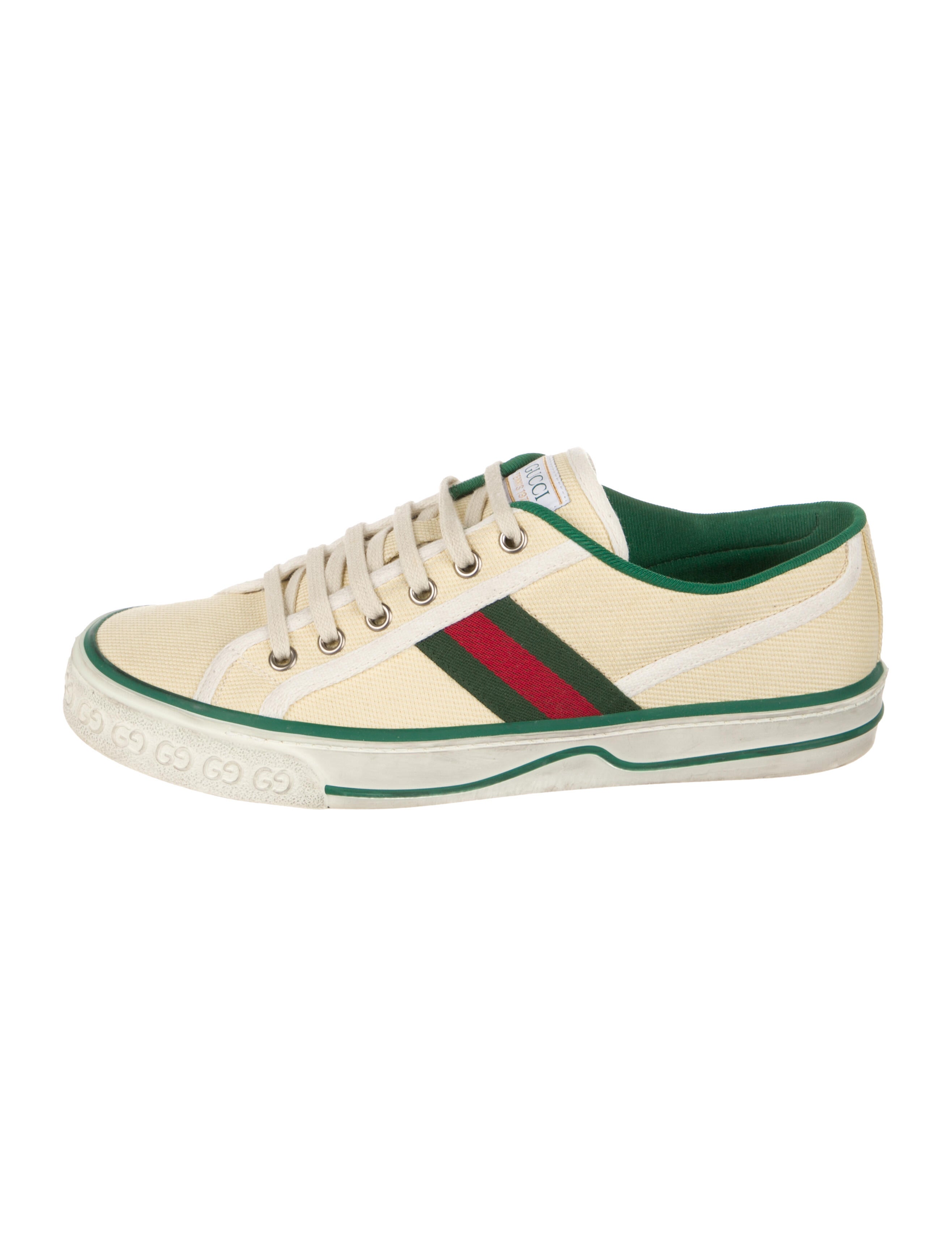 Gucci Canvas Colorblock Pattern Sneakers - Yellow Sneakers, Shoes ...