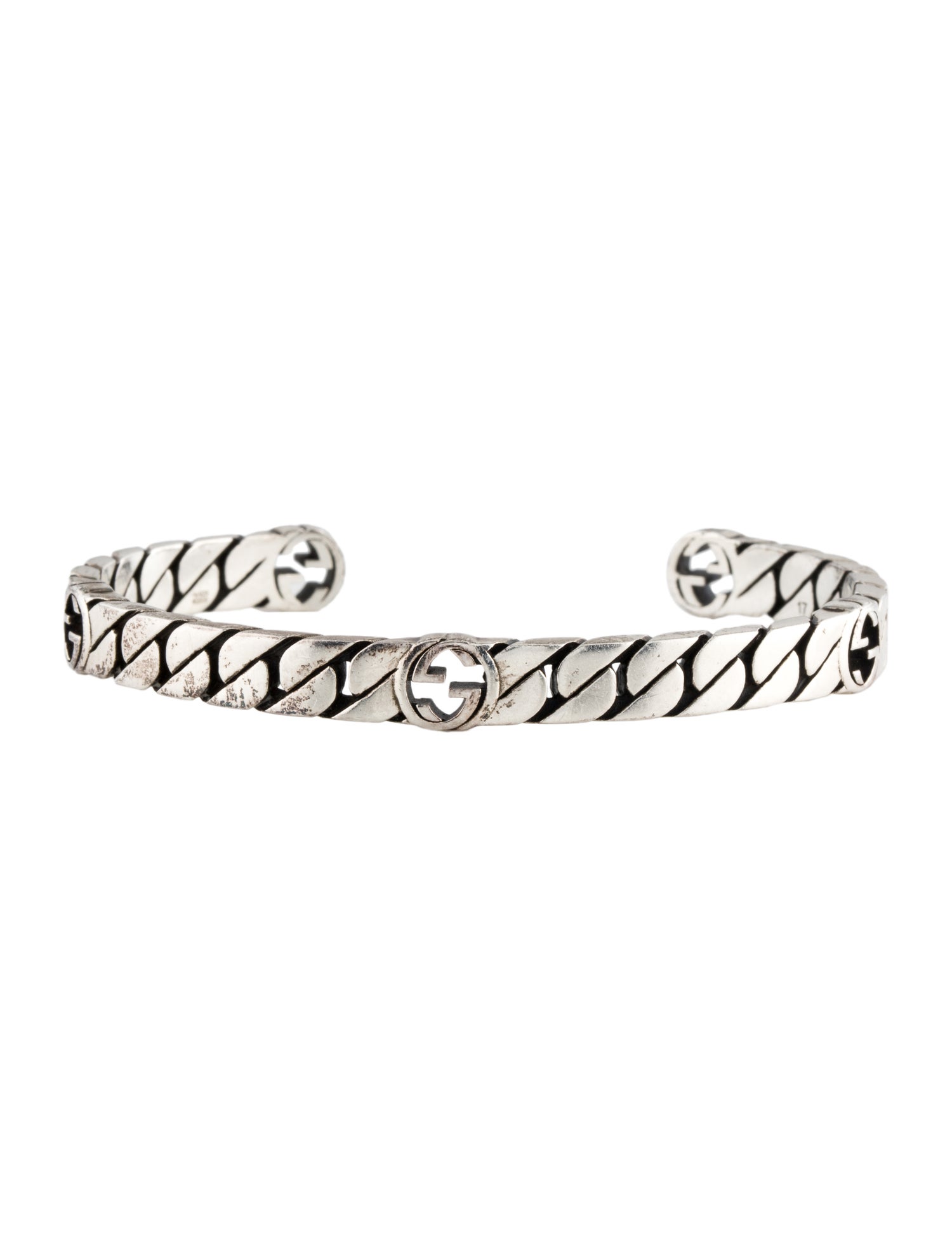 Gucci Interlocking G Cuff Bracelet - Sterling Silver Cuff, Bracelets ...