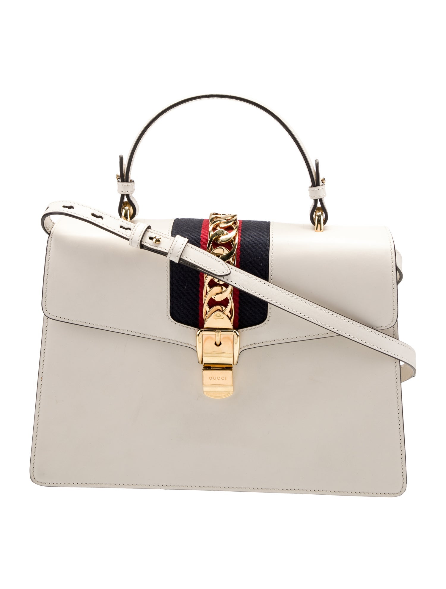Gucci Leather Sylvie Medium - White Handle Bags, Handbags - GUC1688375 | The RealReal