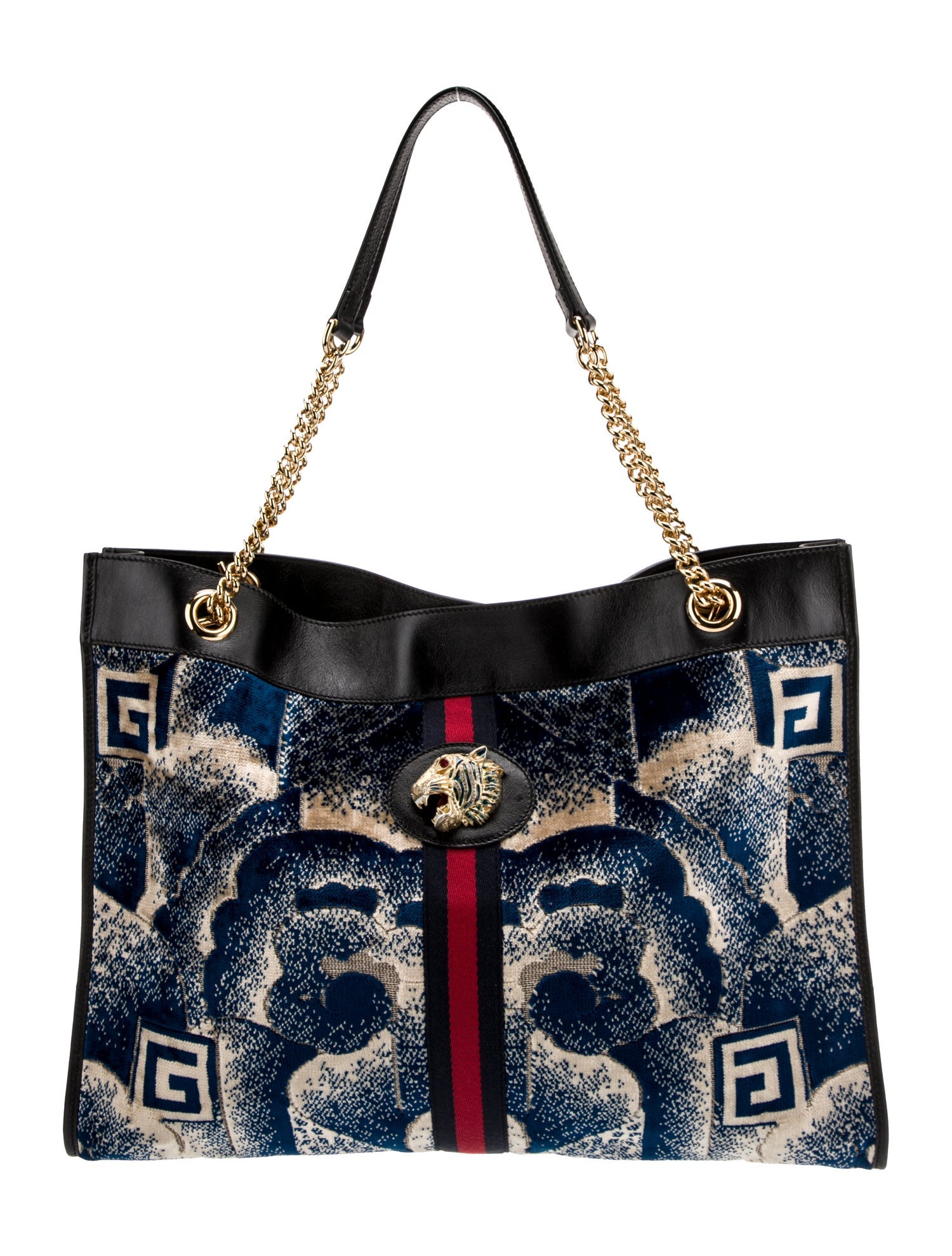 Gucci Web Rajah Large - Blue Totes, Handbags - GUC1690152 | The RealReal