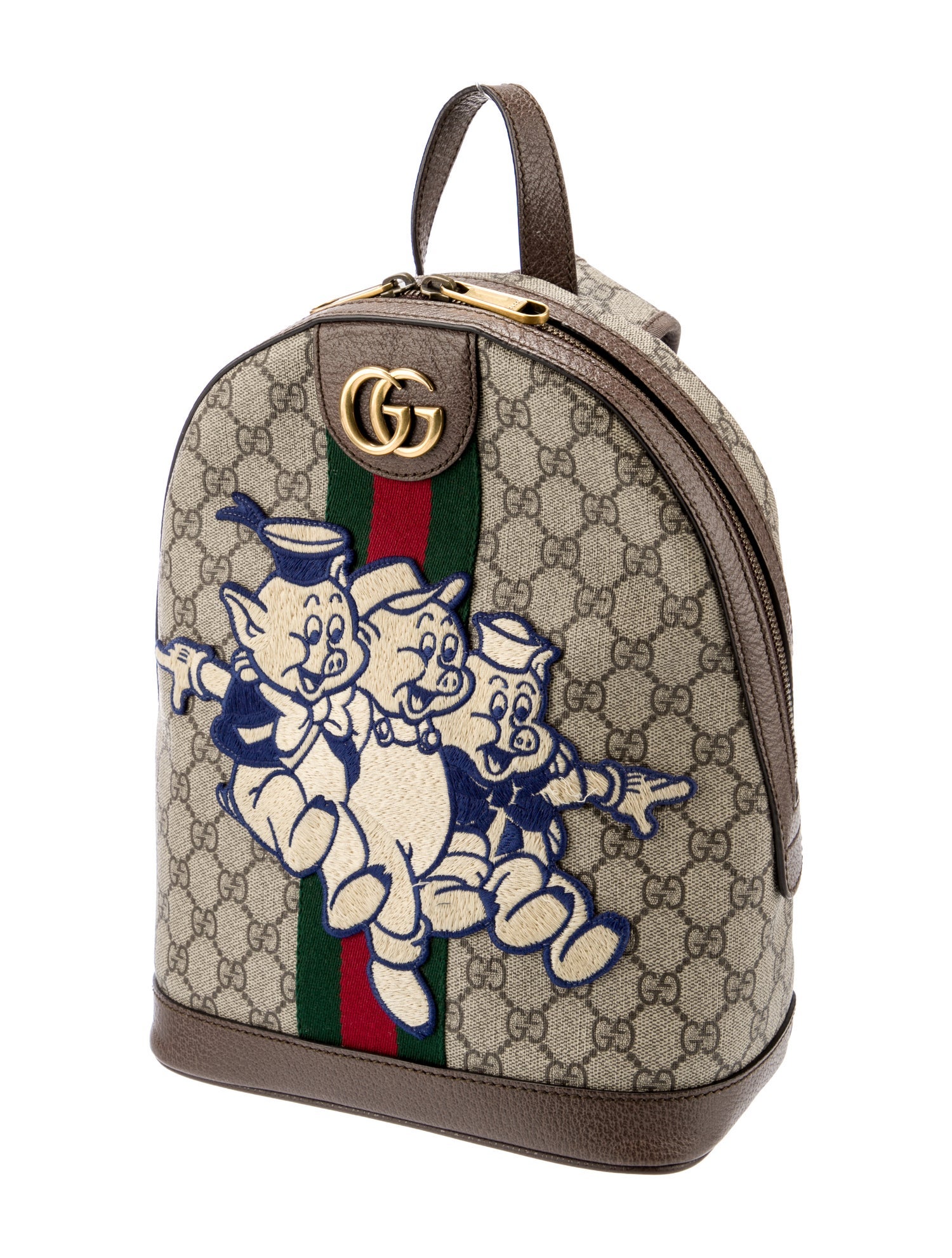 Gucci GG Supreme Small Ophidia Backpack - Brown Backpacks, Handbags ...