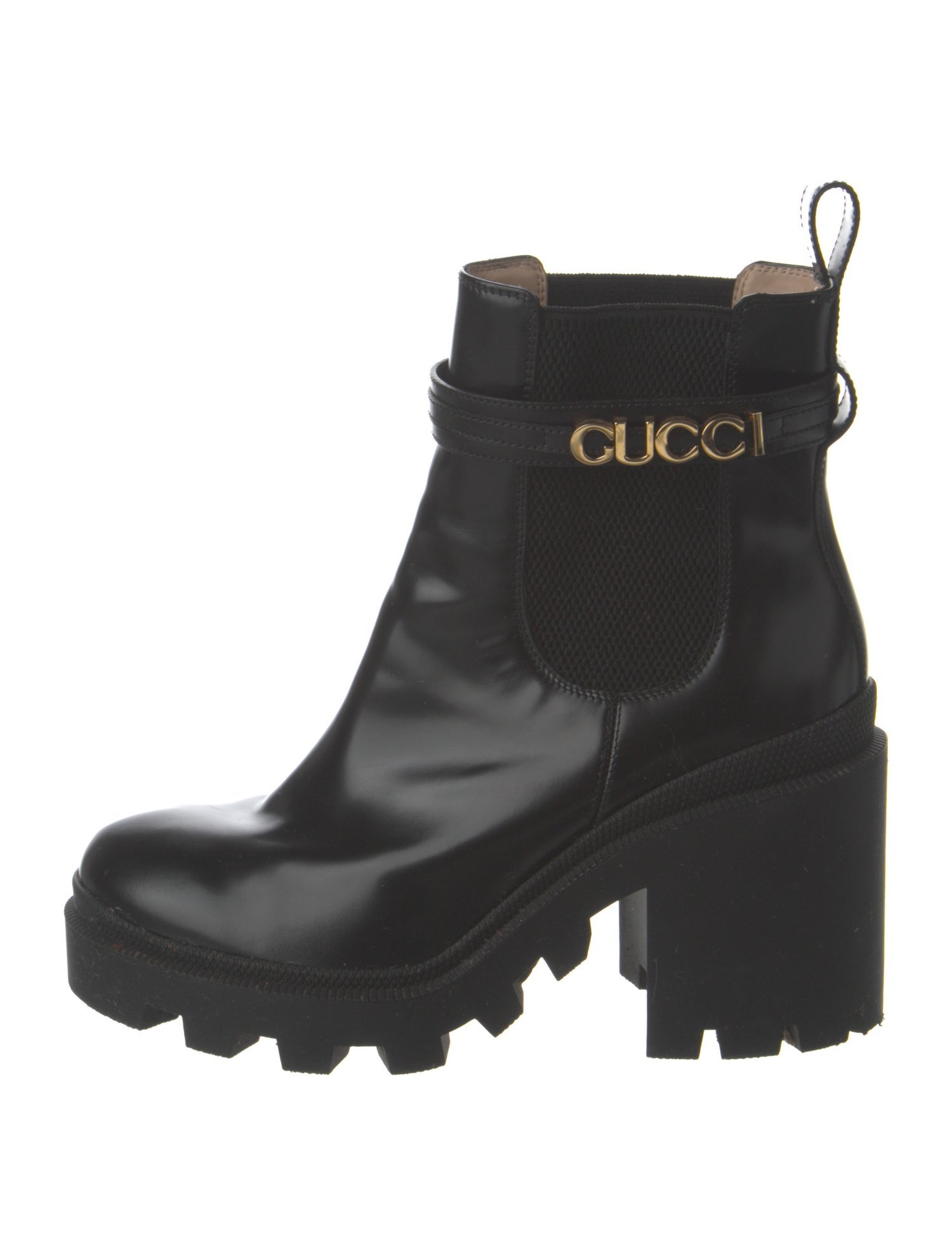 Gucci Double G Logo Leather Combat Boots - Black Boots, Shoes ...