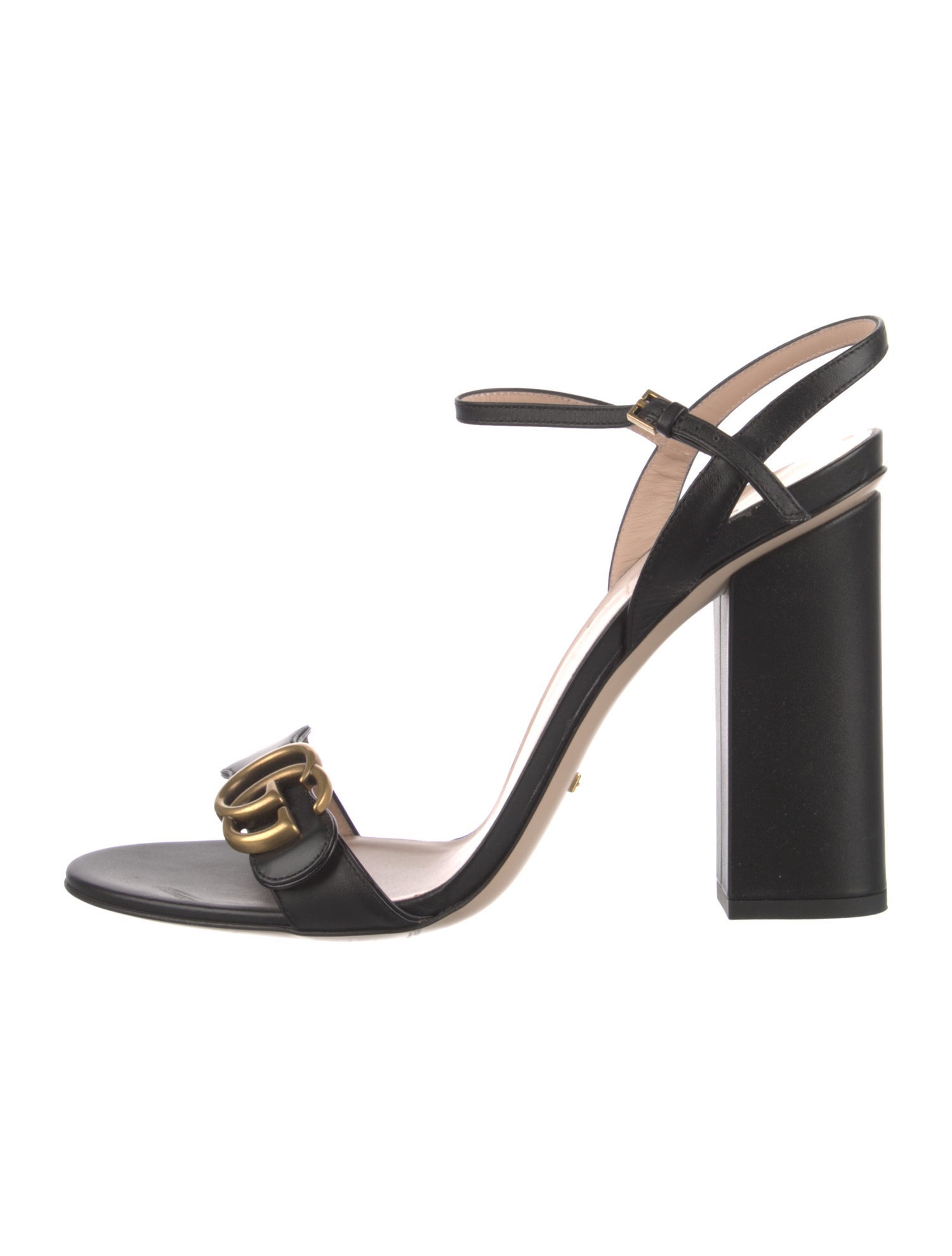 Gucci Double G Logo Leather Sandals - Black Sandals, Shoes - GUC1694936 ...