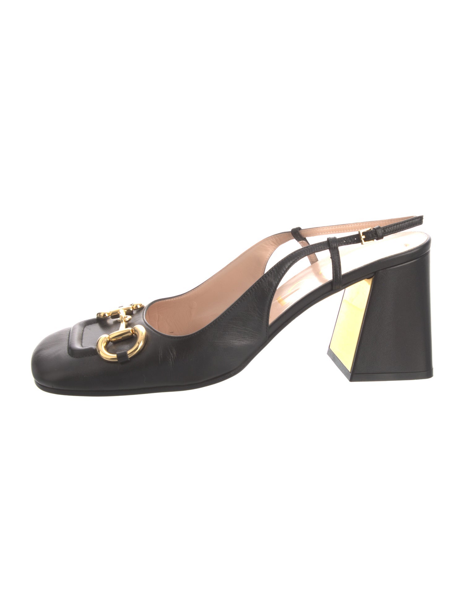 Gucci Horsebit Accent Leather Slingback Pumps - Black Pumps, Shoes ...