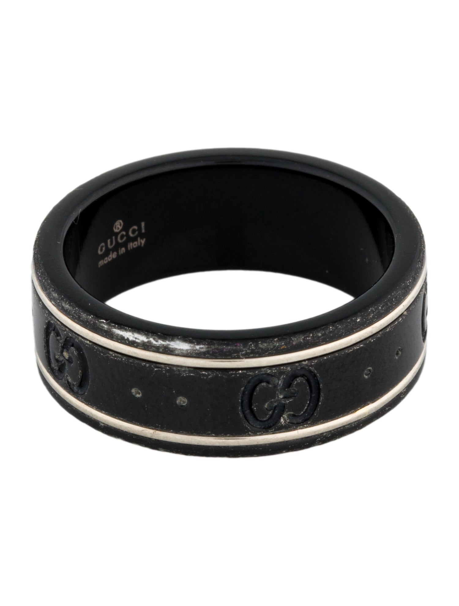 Gucci 18K Ceramic Icon Ring - Band, Rings - GUC1701699 | The RealReal