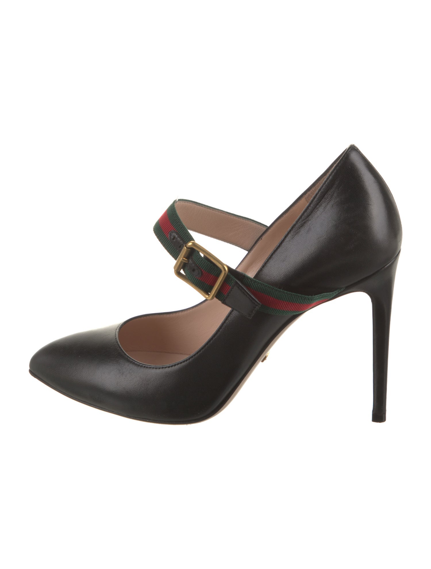 Gucci Web Accent Leather Pumps - Black Pumps, Shoes - GUC1704684 | The ...