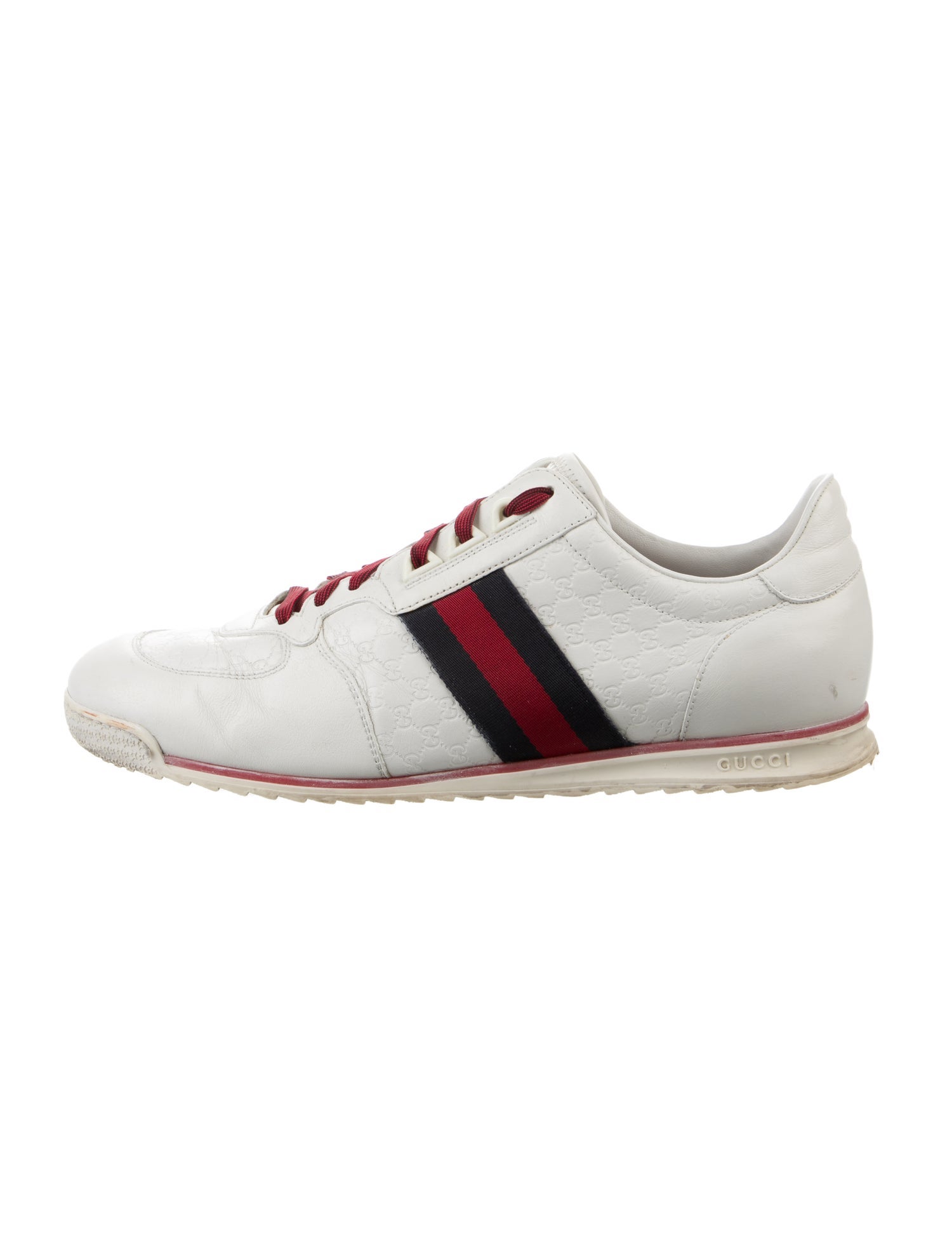 Gucci Sylvie Web Accent Leather Athletic Sneakers - White Sneakers ...