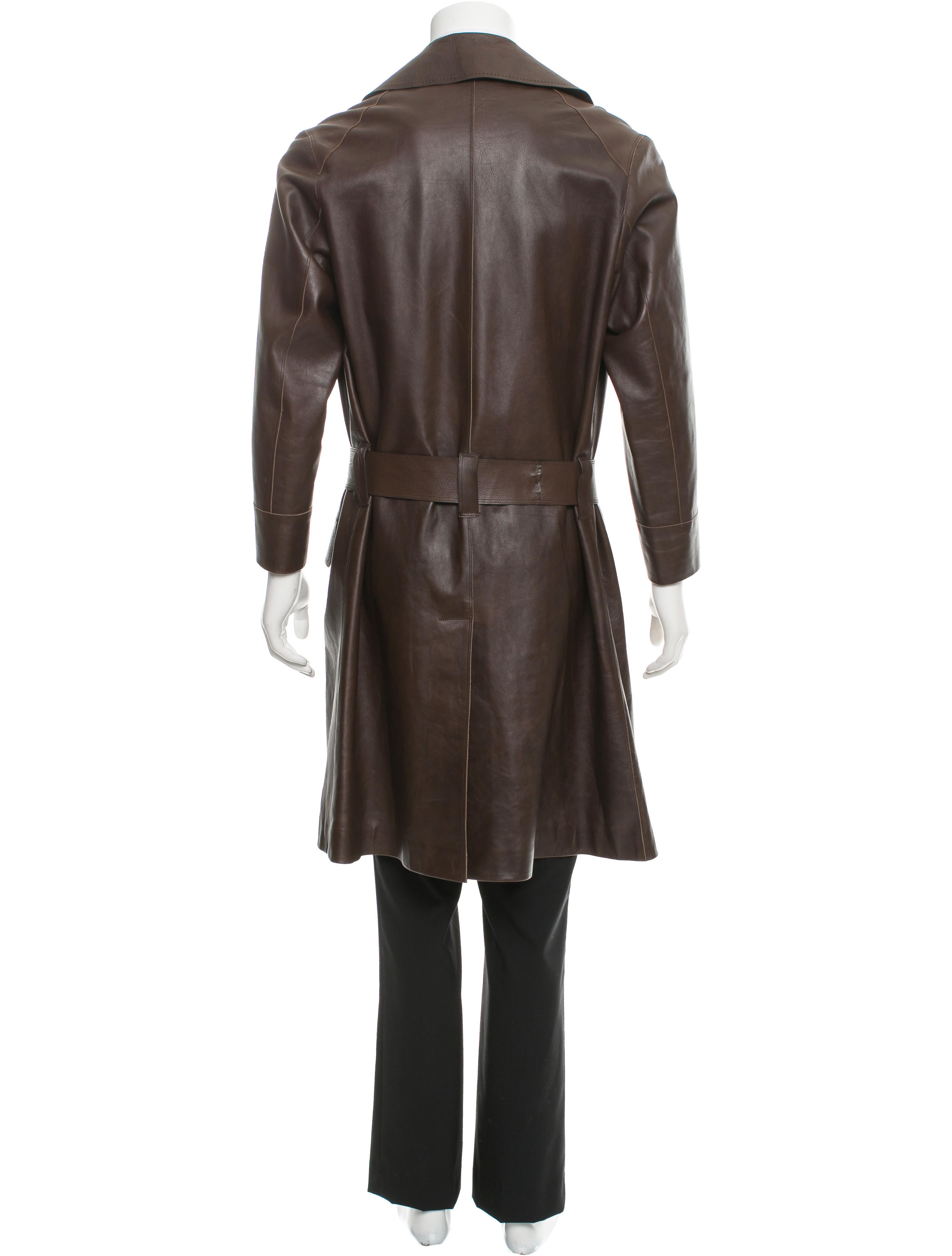 Gucci Leather Belted Overcoat - Clothing - GUC172951 | The RealReal