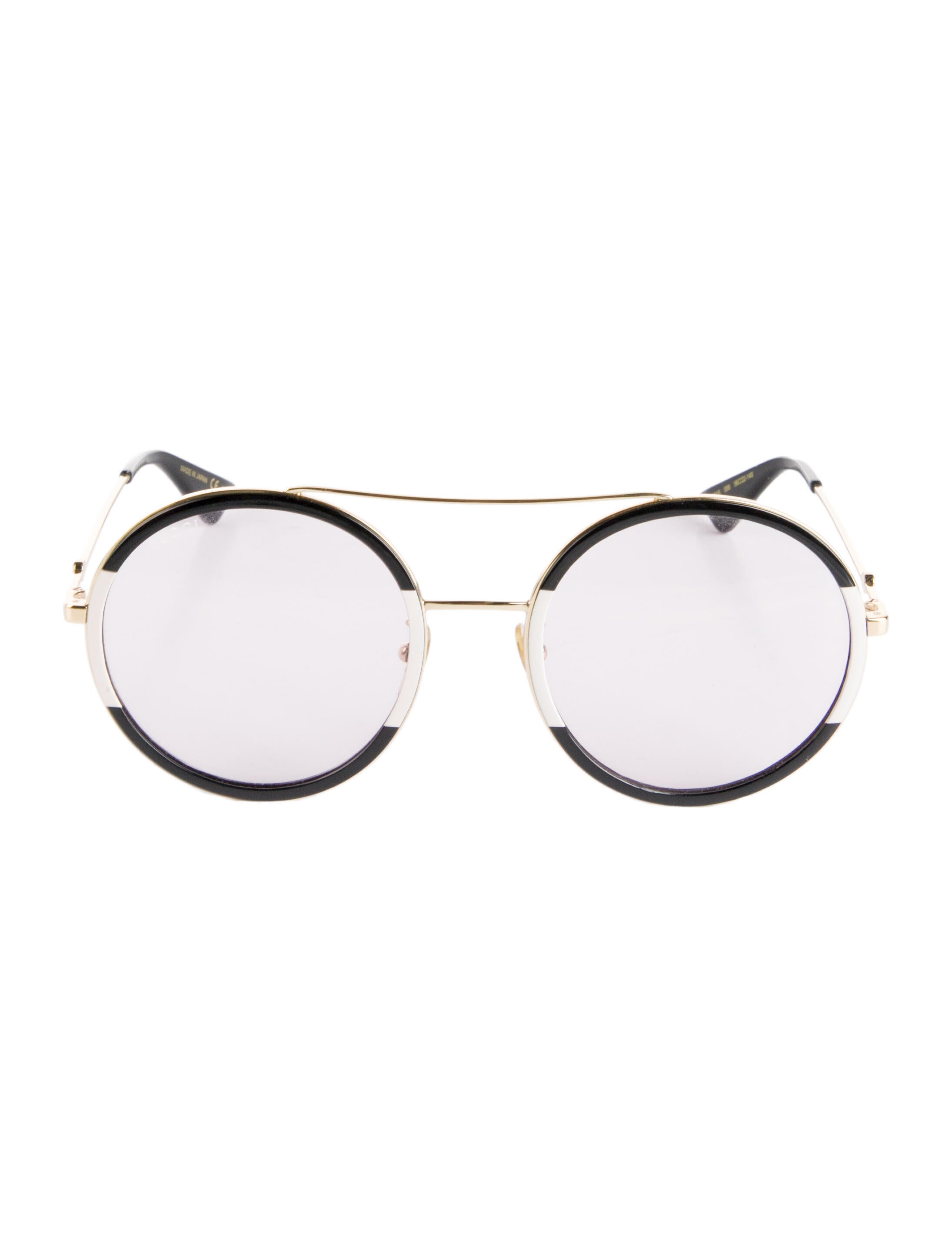 Gucci Round Mirrored Sunglasses - Black Sunglasses, Accessories ...