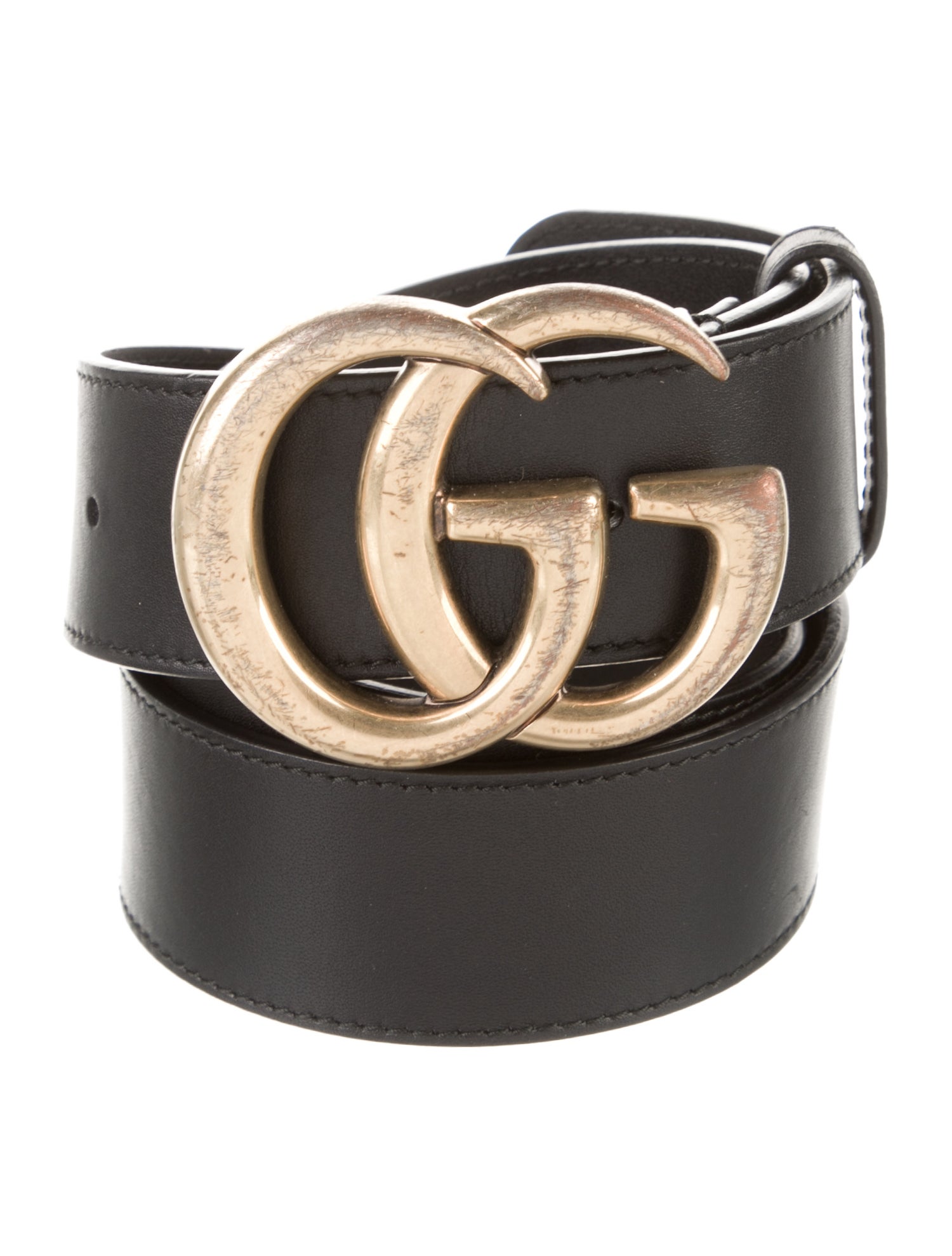 Gucci Double G Logo Calfskin Waist Belt - Black Belts, Accessories ...