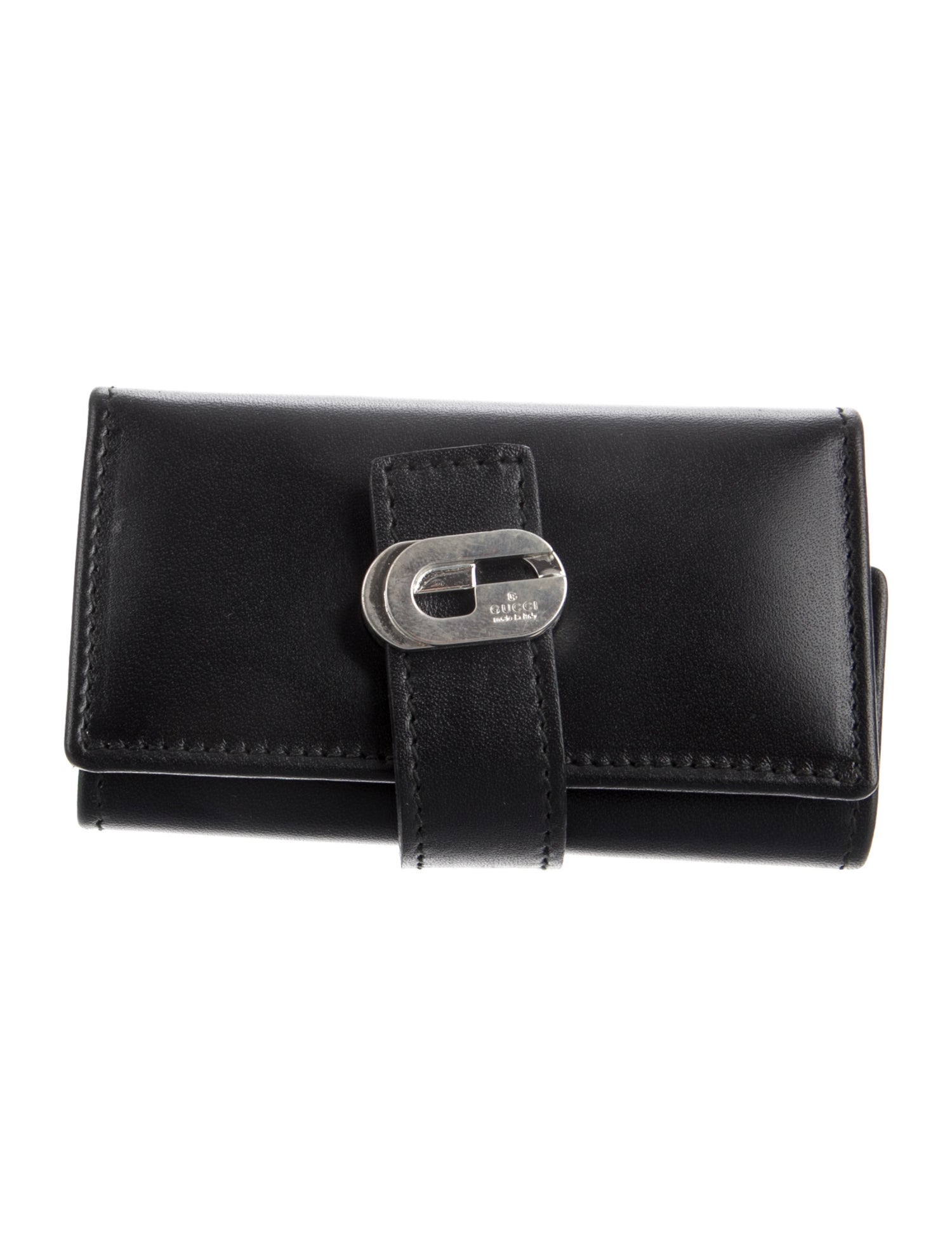 Gucci Six Bi-Fold Leather Keyholder - Black Keychains, Accessories ...