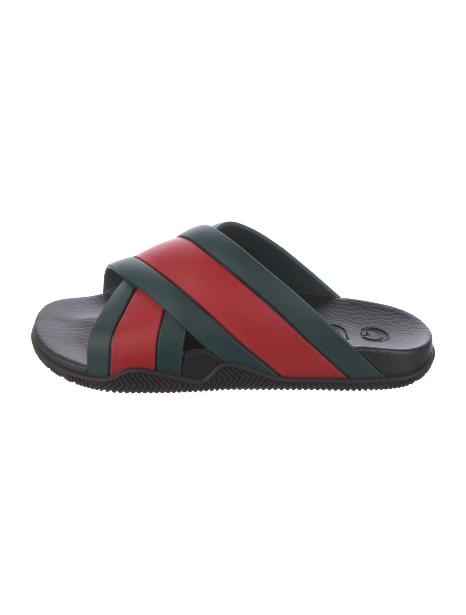 Gucci Rubber Colorblock Pattern Slides w/ Tags - Black Sandals, Shoes ...