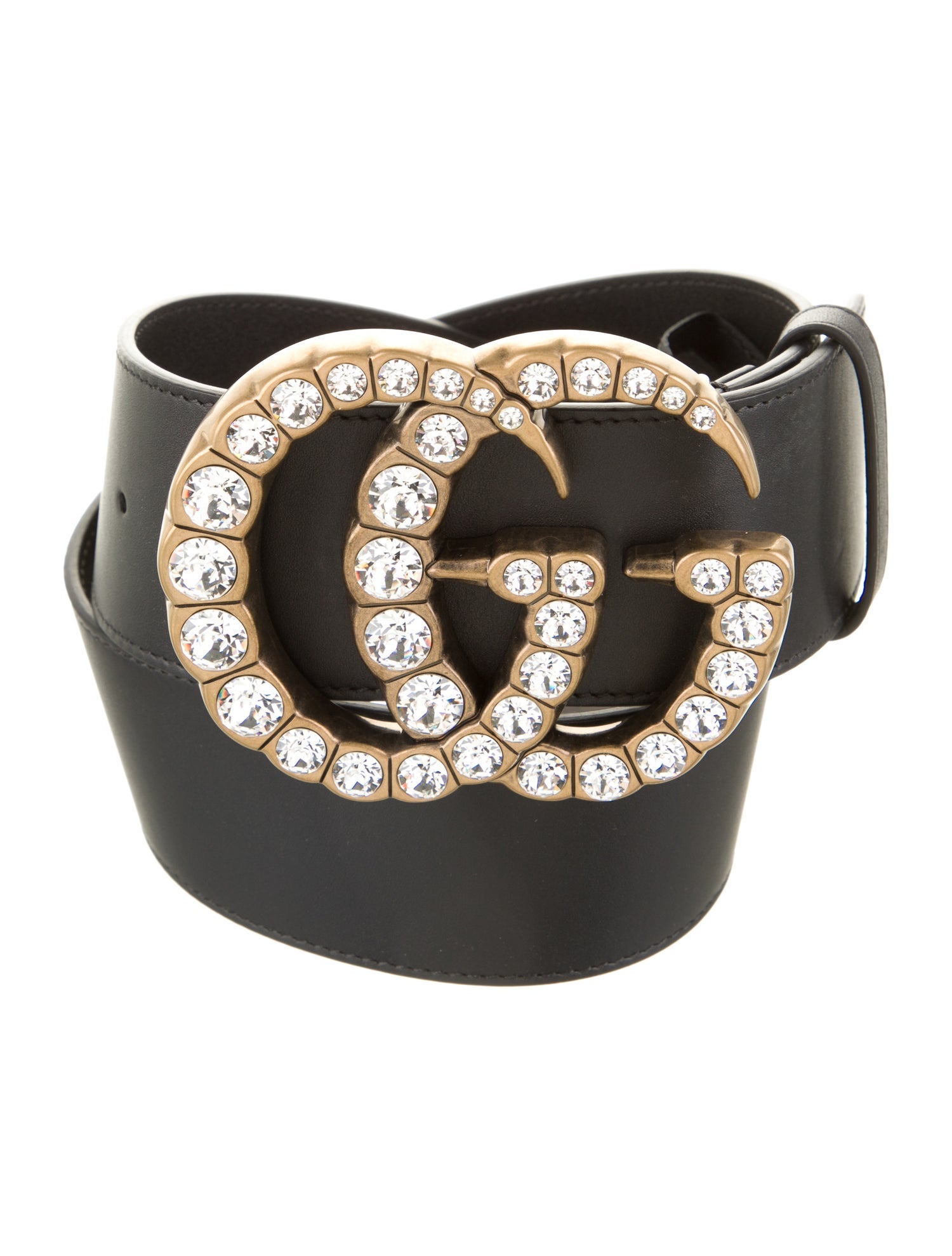 Gucci Double G Logo Wide Belt - Black Belts, Accessories - GUC1754825 ...