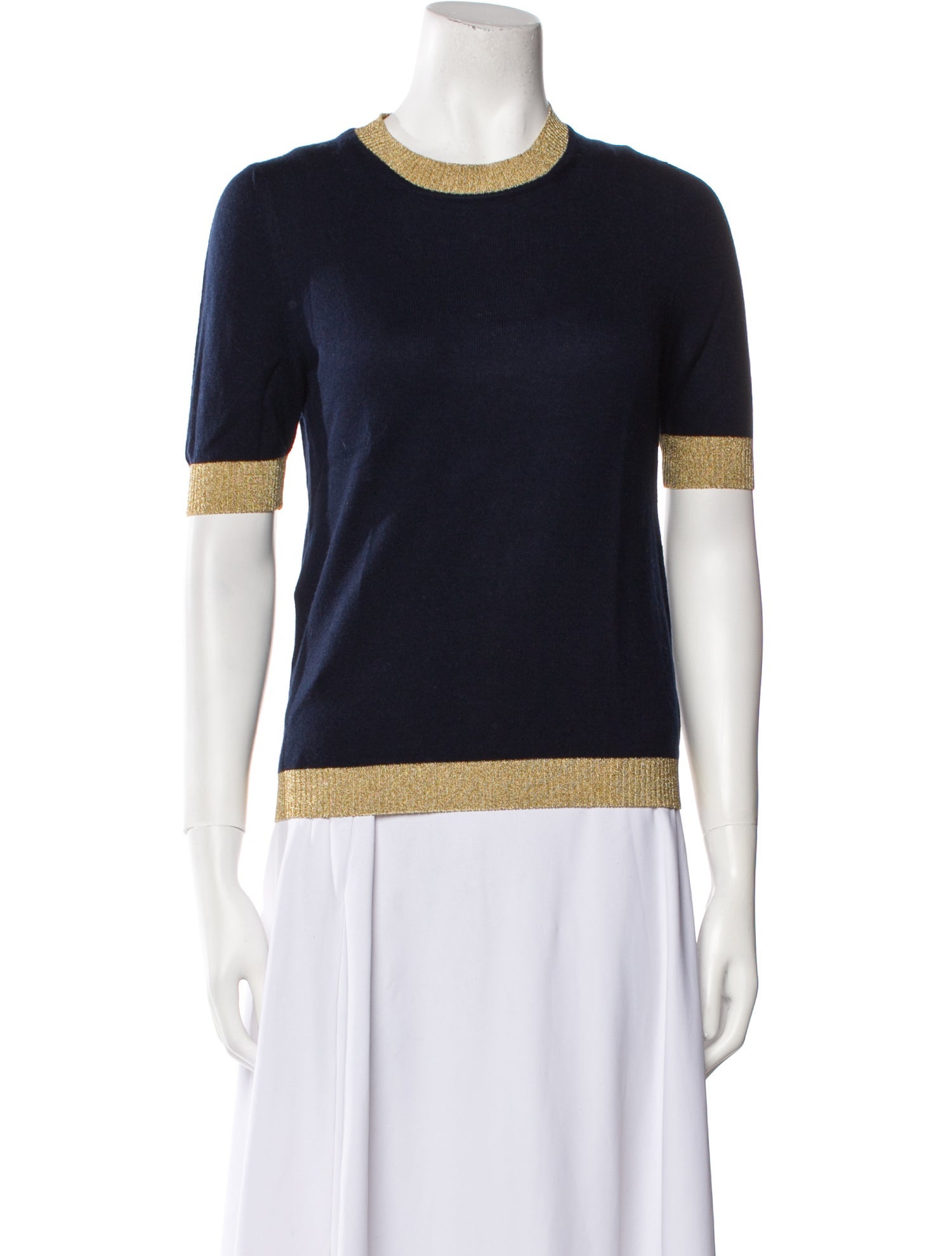 Gucci Cashmere Colorblock Pattern Top - Blue Tops, Clothing ...