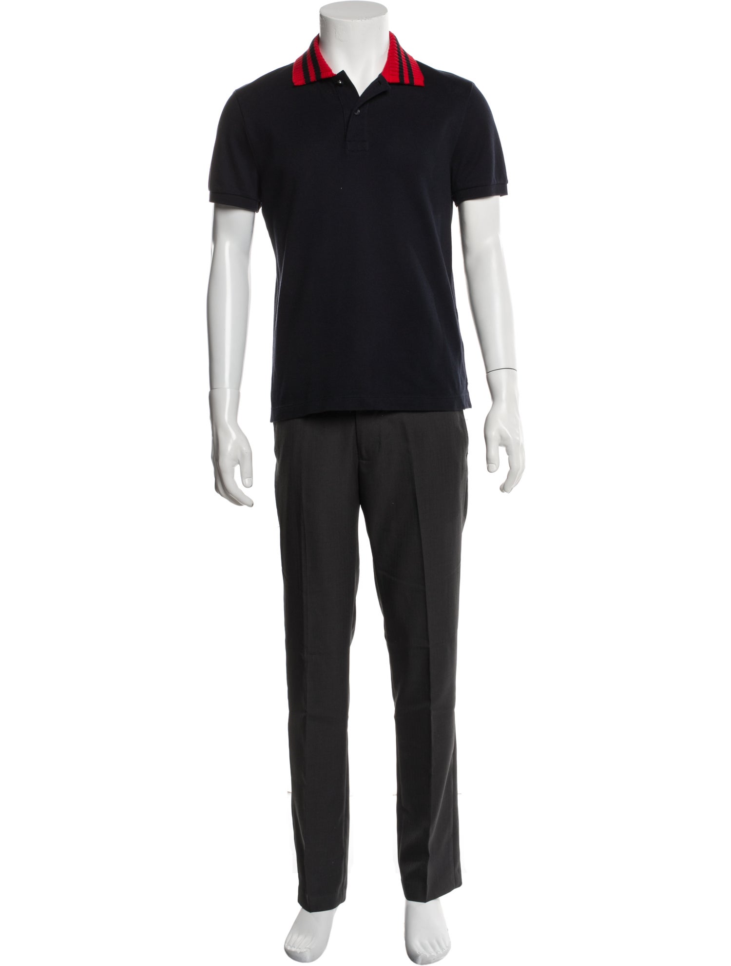 Gucci Web Accent Colorblock Pattern Polo Shirt - Black Polos, Clothing ...