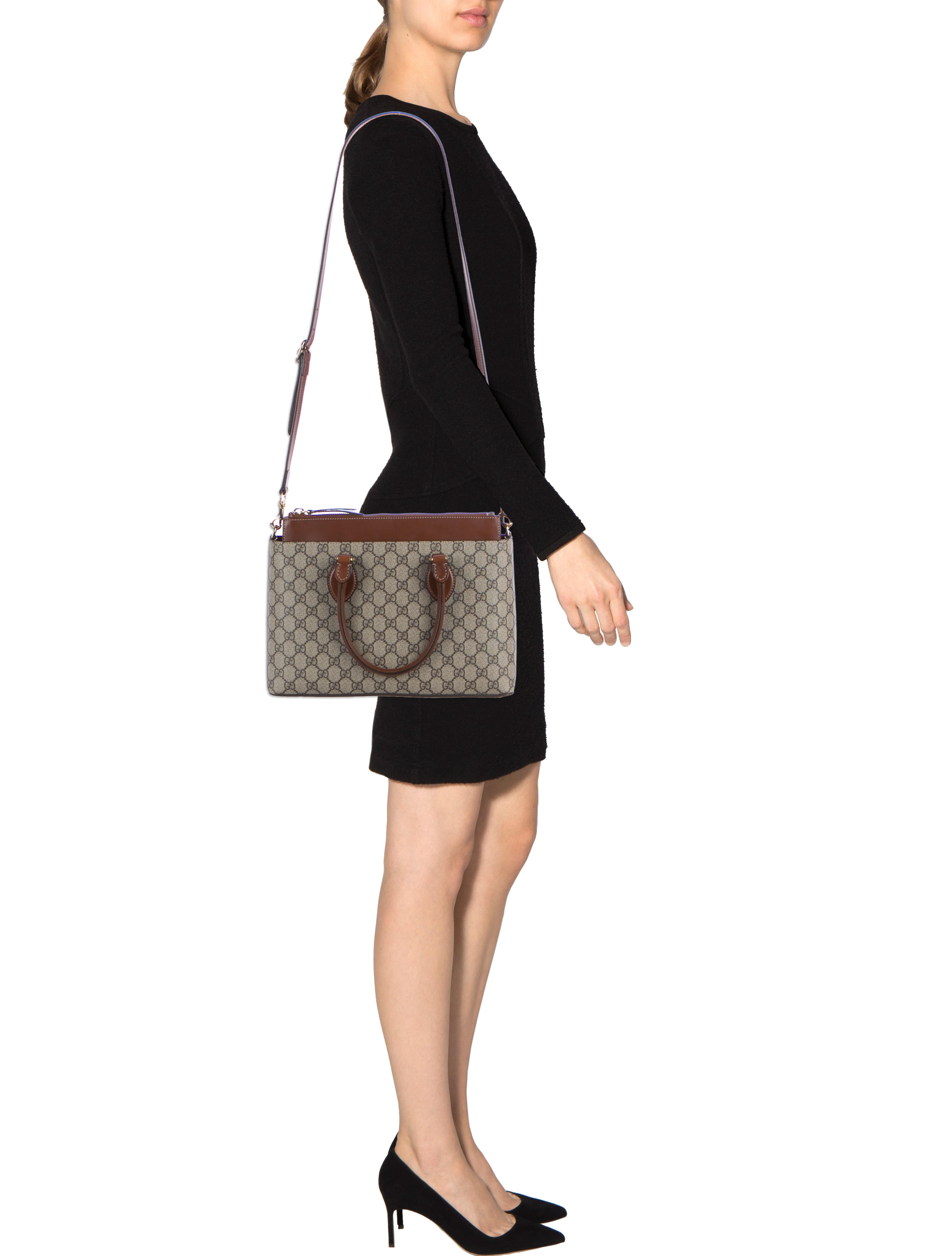 Gucci GG Supreme Small Tote - Brown Satchels, Handbags - GUC176345 ...
