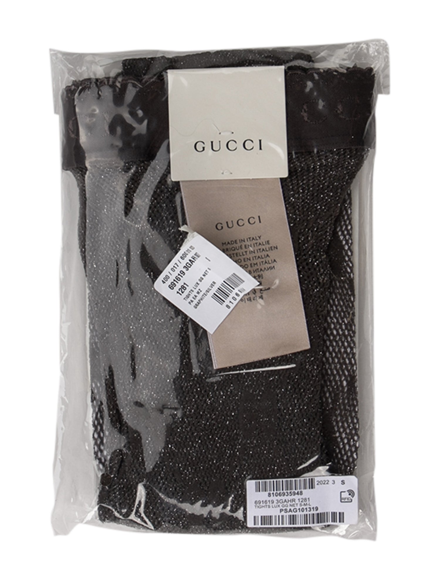 Gucci Fishnet GG Logo Tights w/ Tags - Grey Hosiery, Accessories ...