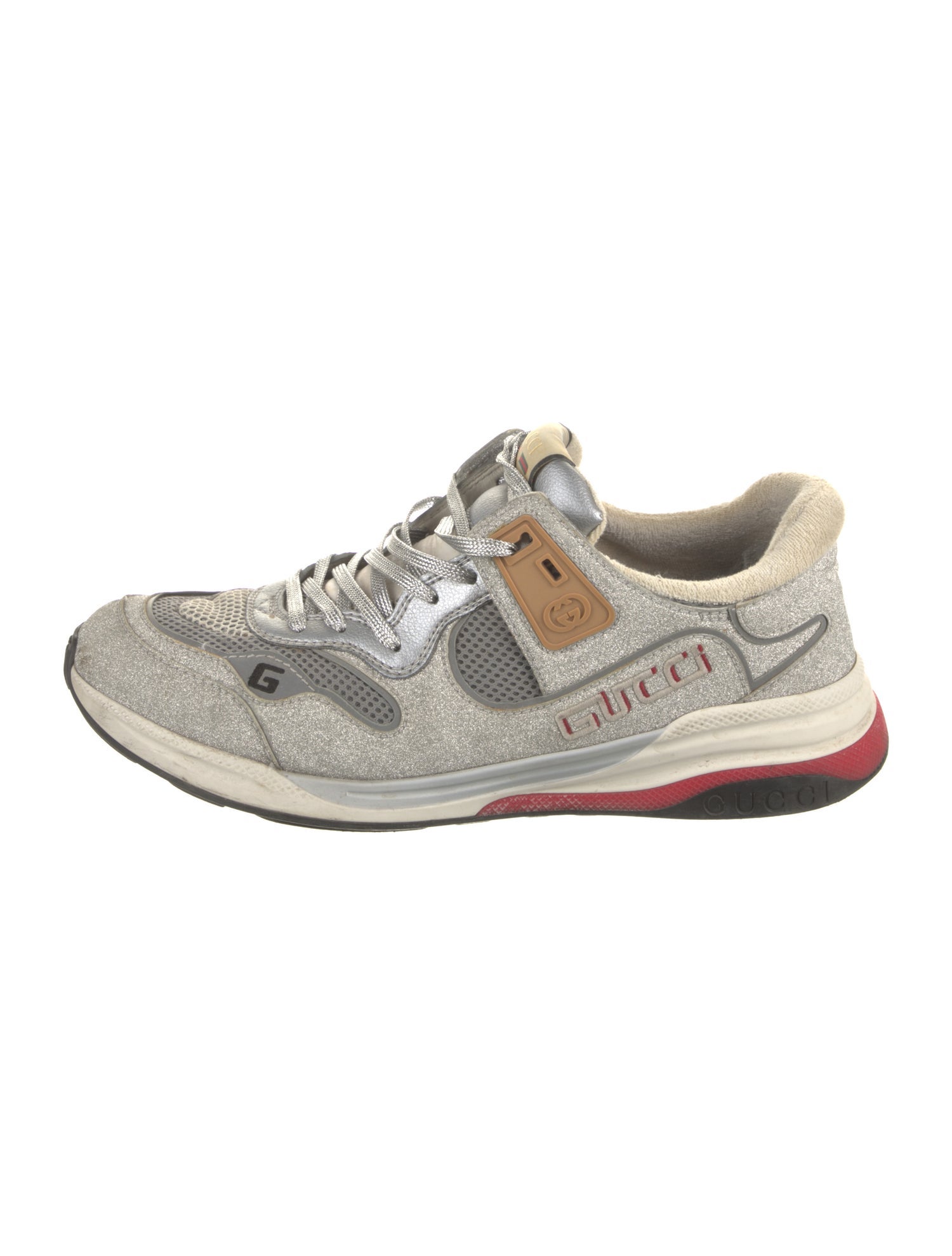 Gucci Interlocking G Logo Glitter Sneakers - Grey Sneakers, Shoes ...