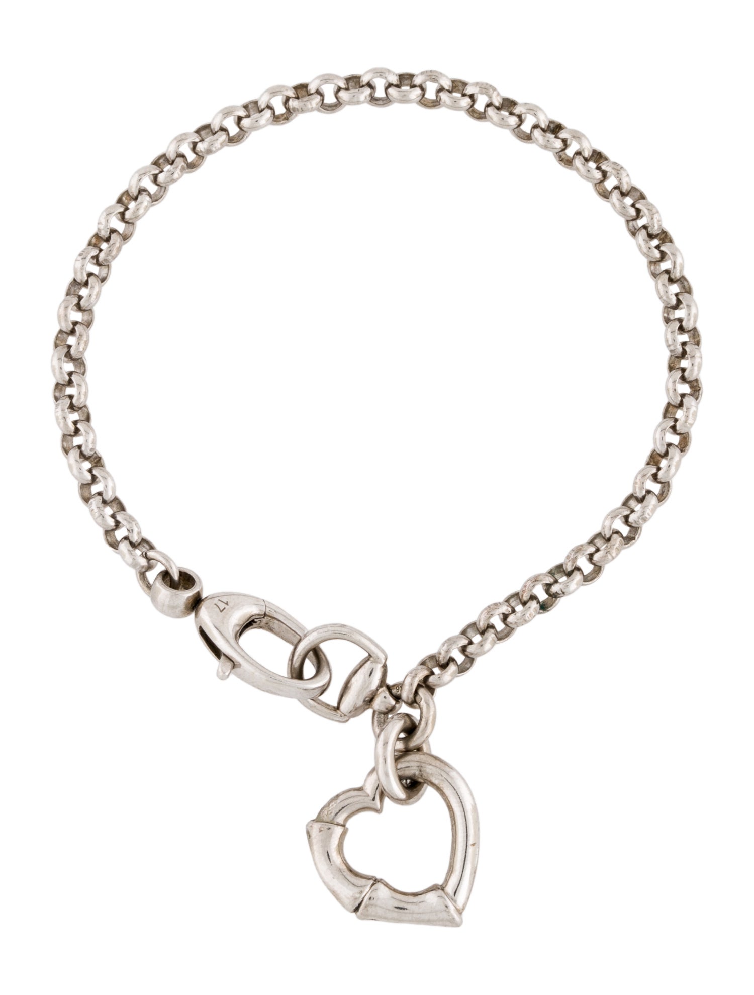 Gucci Bamboo Cuore Charm Bracelet - Sterling Silver Charm, Bracelets - GUC1783201 | The RealReal