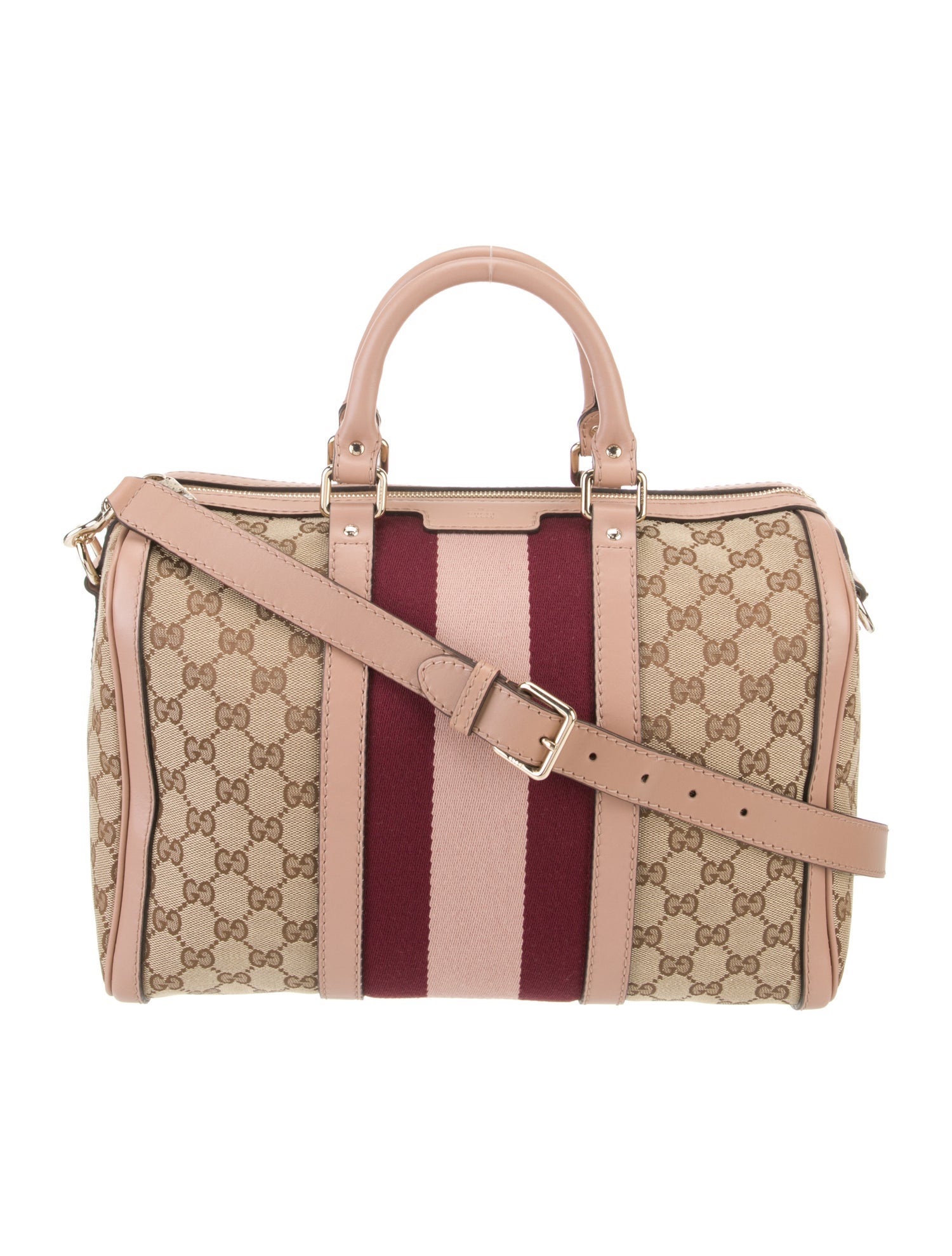 Gucci GG Canvas Web Boston Medium - Neutrals Crossbody Bags, Handbags ...