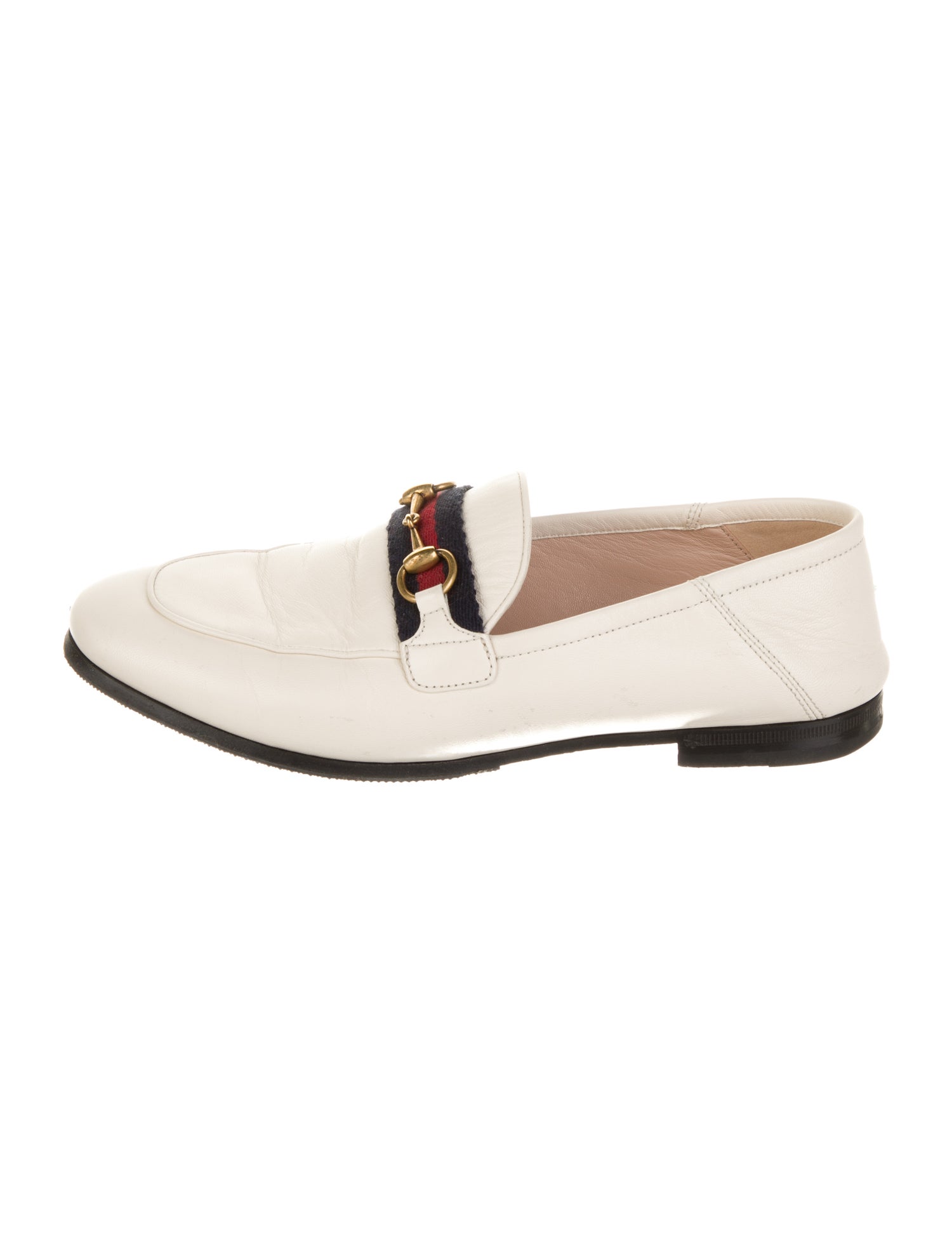 Gucci Horsebit Accent Leather Loafers - Neutrals Flats, Shoes ...