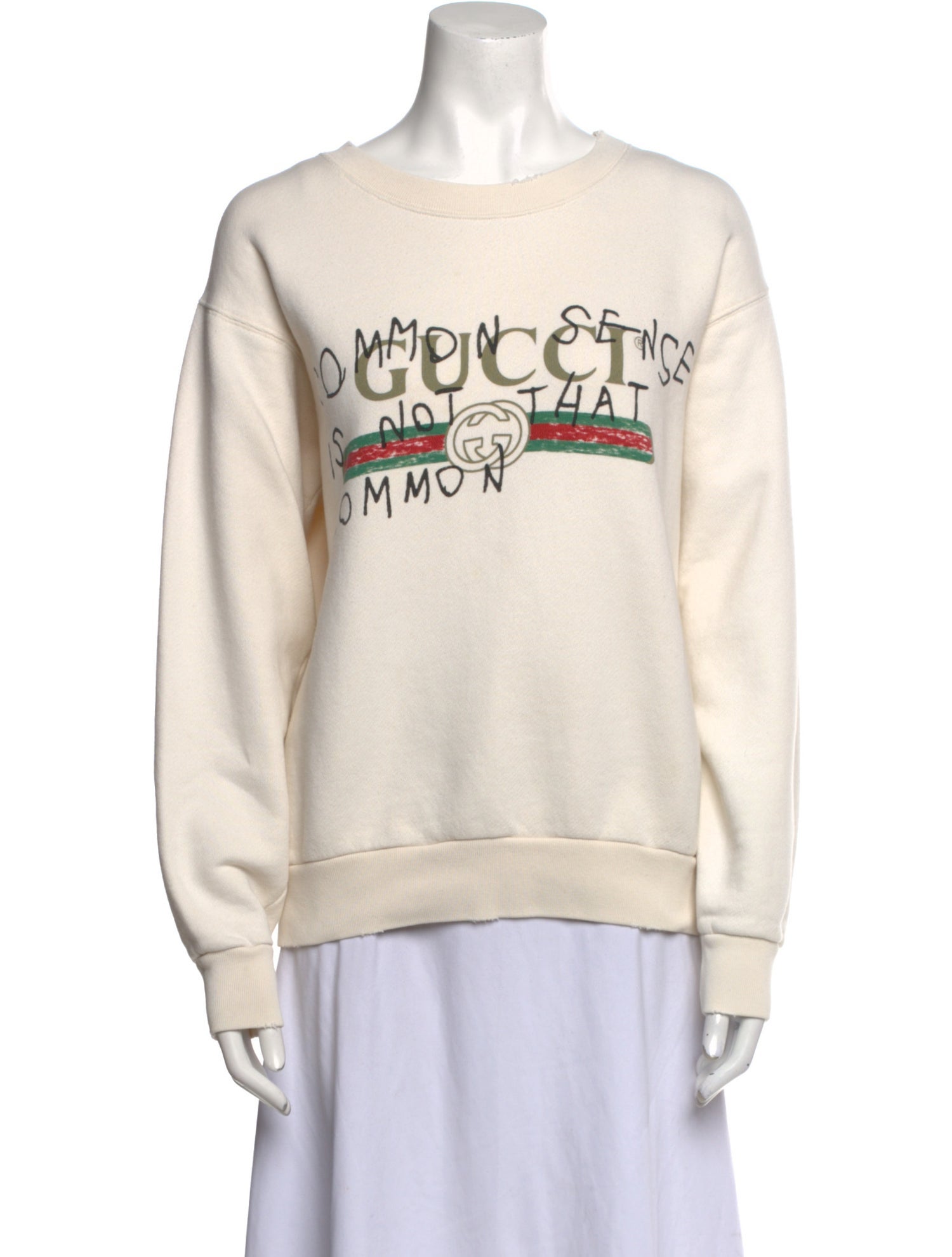 Gucci 'Common Sense' Graphic Print Sweatshirt - Neutrals Tops, Clothing ...