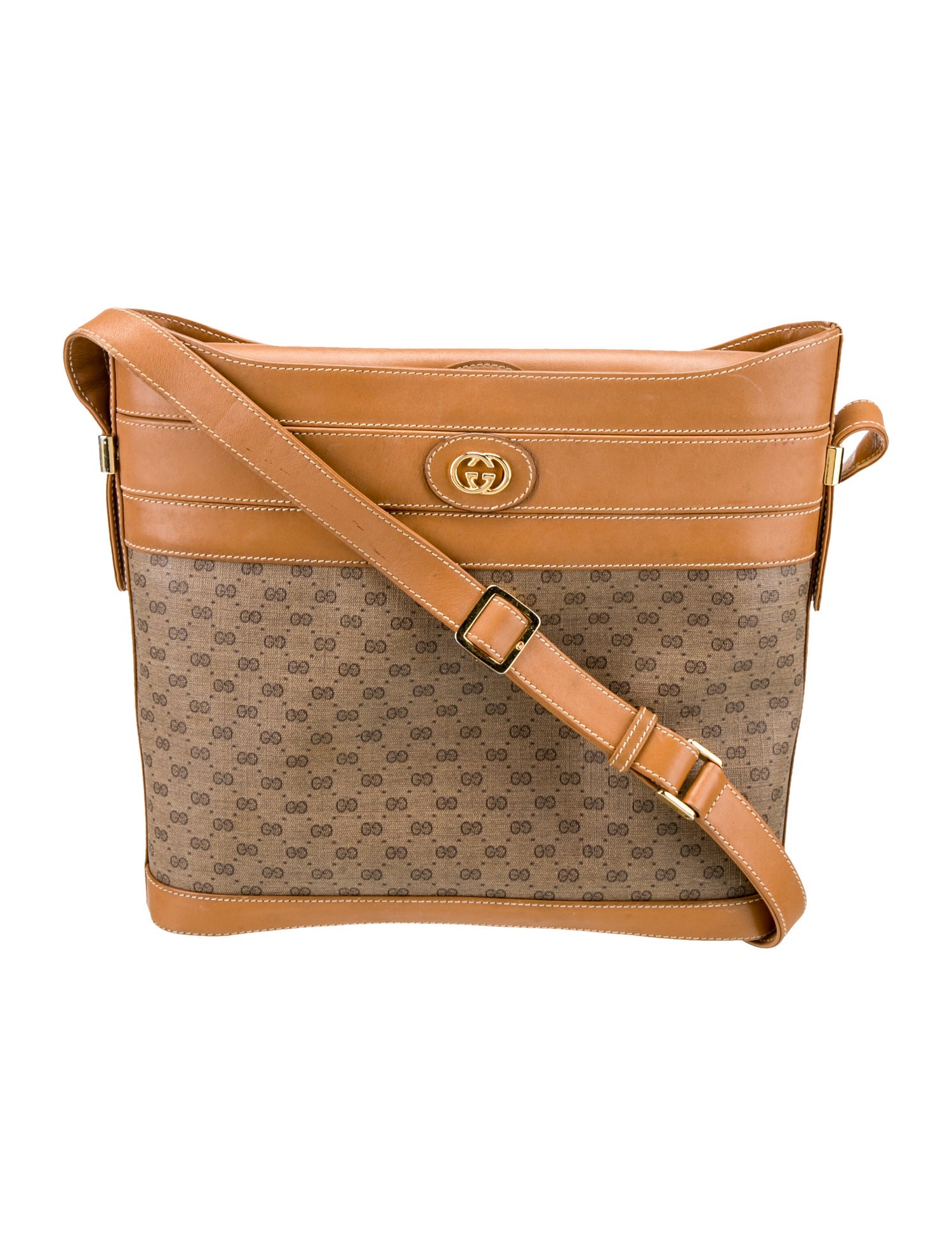 Gucci Micro GG Monogram Messenger Bag - Brown Crossbody Bags, Handbags ...