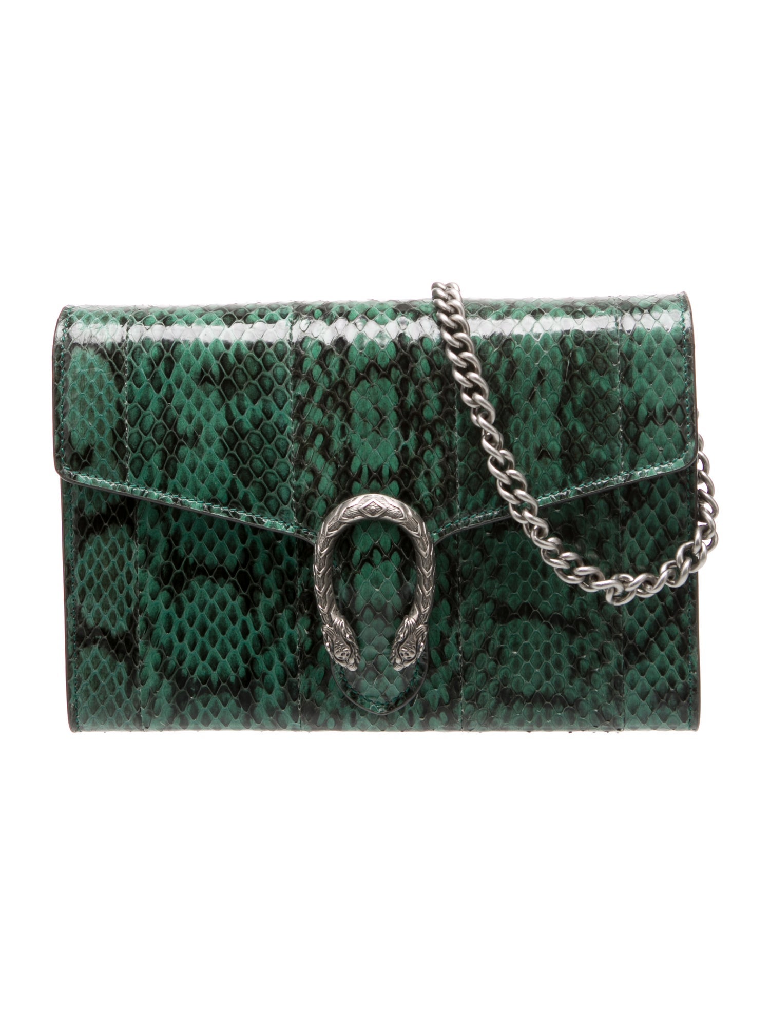 Gucci Snakeskin Dionysus Wallet On Chain Mini - Green Crossbody Bags ...