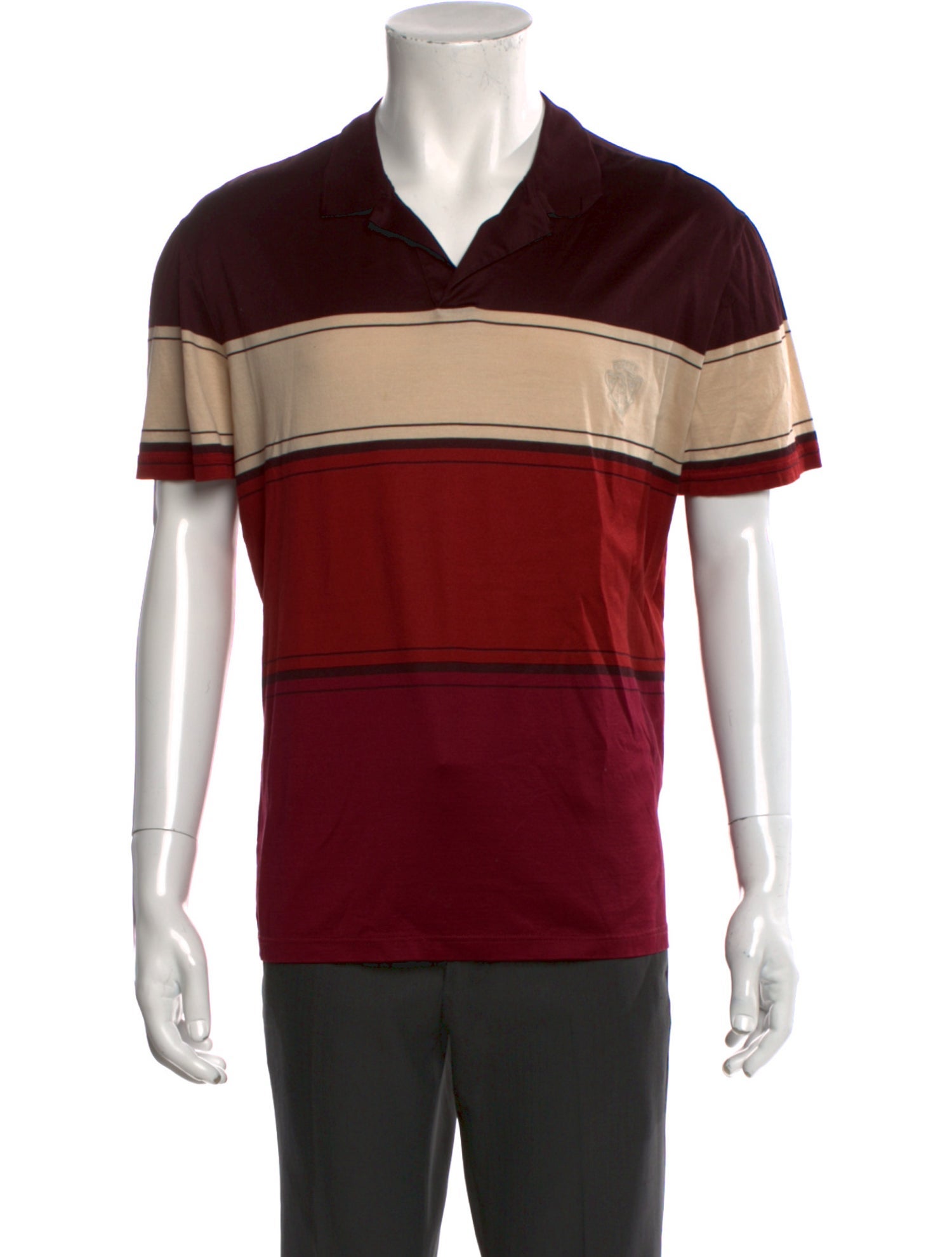 Gucci Hysteria Accent Colorblock Pattern Polo Shirt - Burgundy Polos ...
