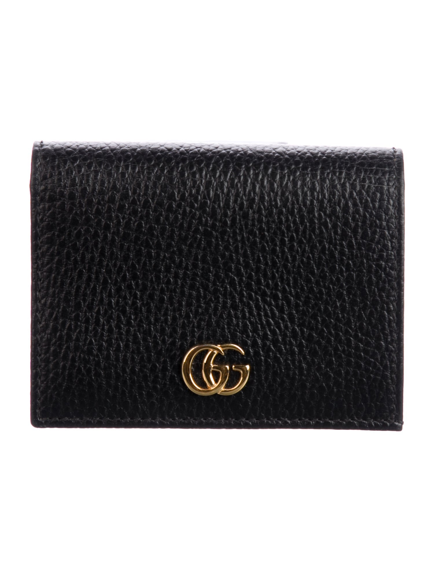 Gucci Marmont Double G Logo Compact Wallet - Black Wallets, Accessories ...
