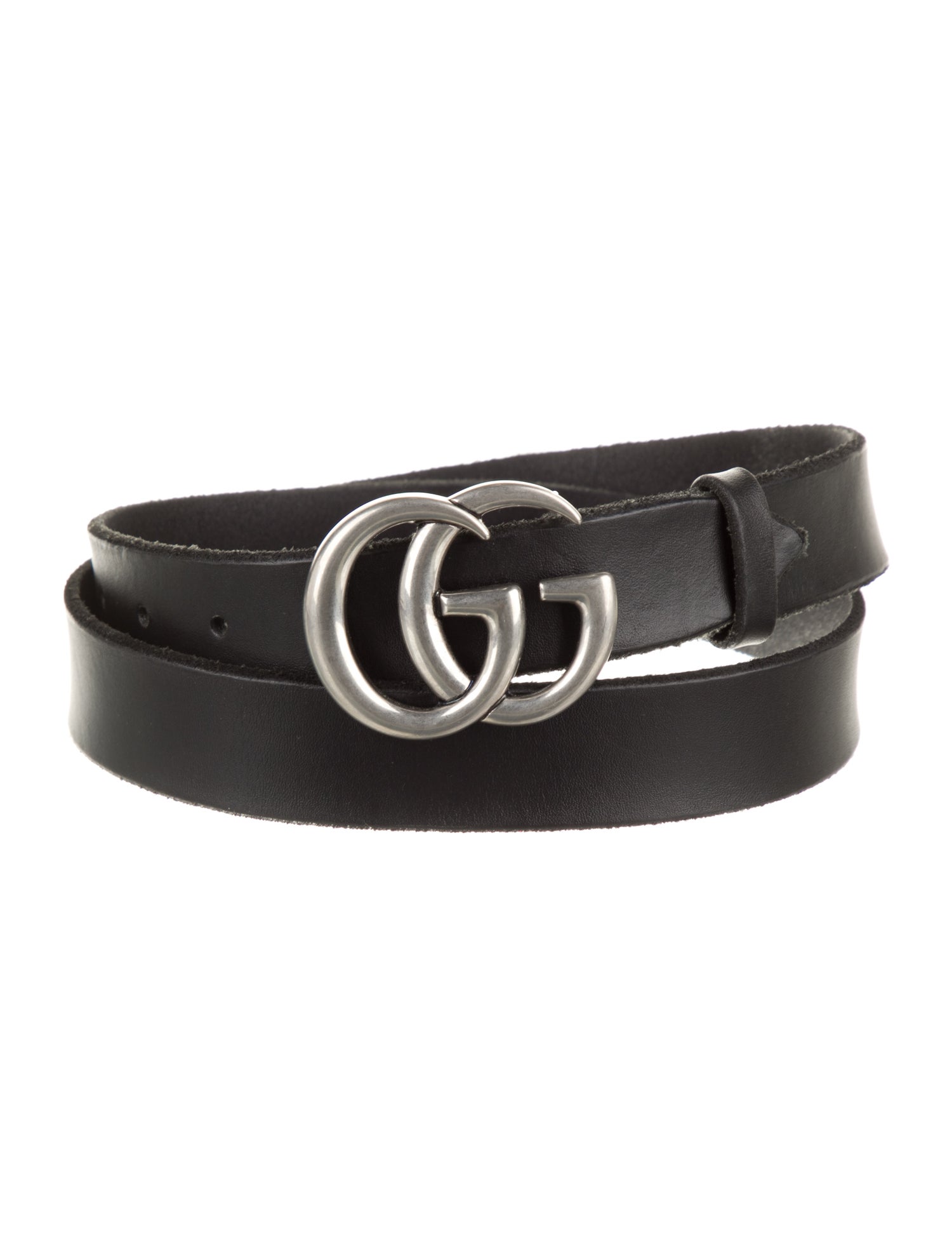 Gucci Double G Logo Leather Belt - Black Belts, Accessories ...