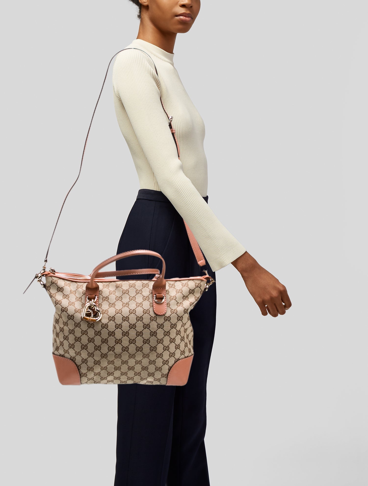 Gucci GG Canvas Heart Bit Tote - Neutrals Totes, Handbags - GUC1801288 ...