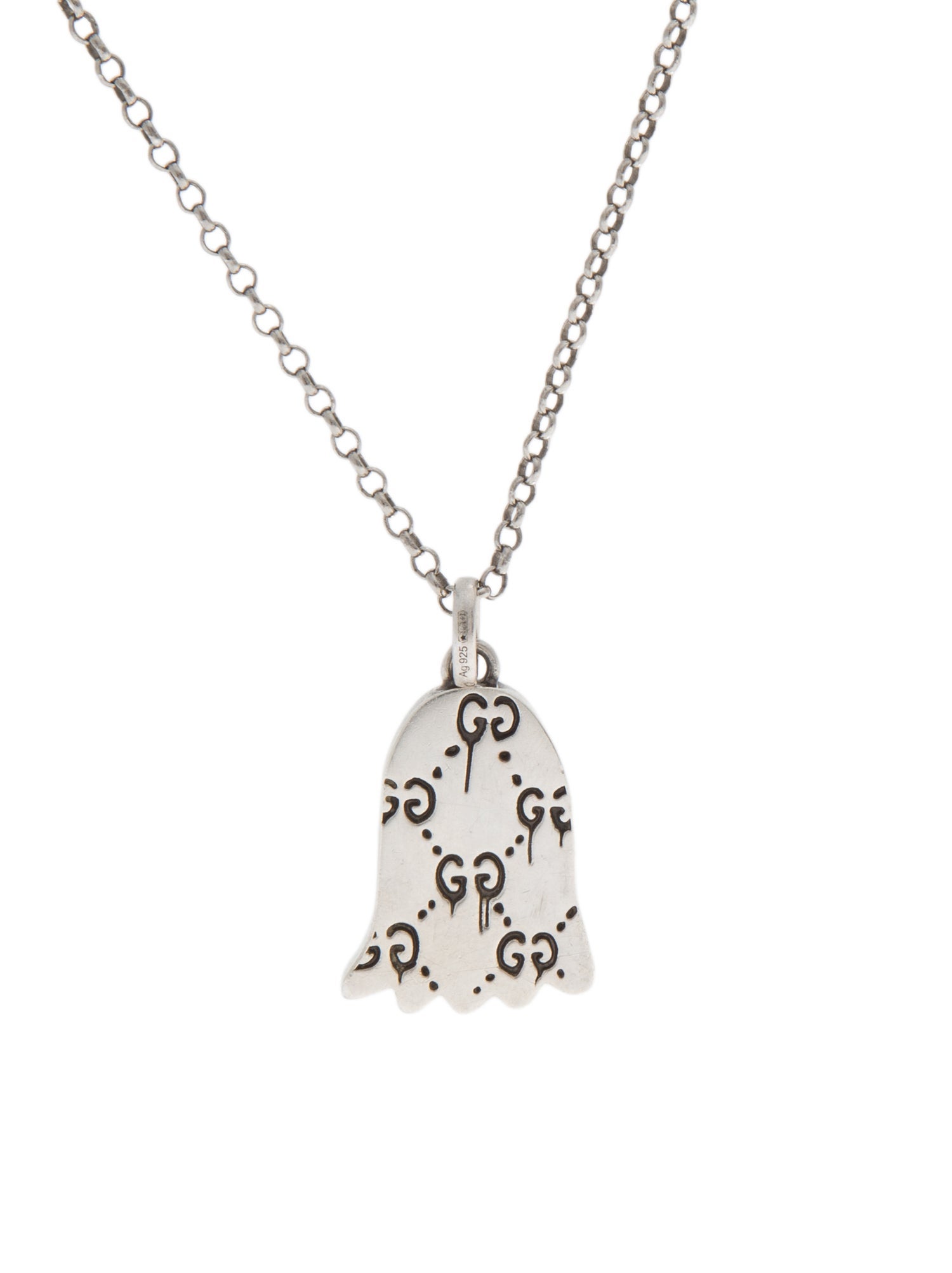 Gucci Ghost Pendant Necklace - Sterling Silver Pendant Necklace ...