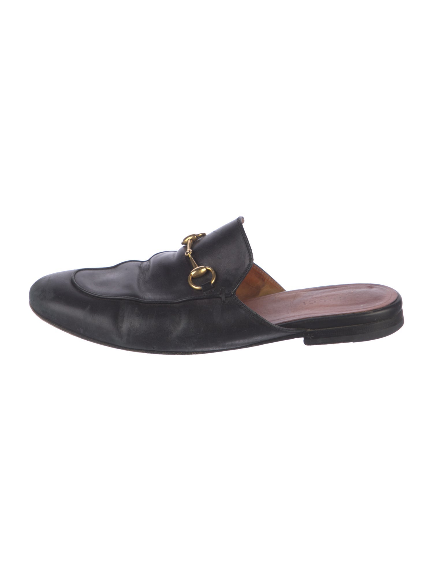 Gucci Horsebit Accent Leather Mules - Black Flats, Shoes - GUC1801996 ...