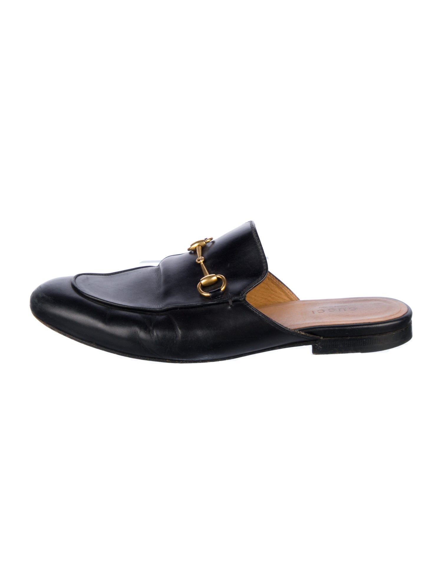 Gucci Horsebit Accent Leather Mules - Black Flats, Shoes - GUC1813099 ...