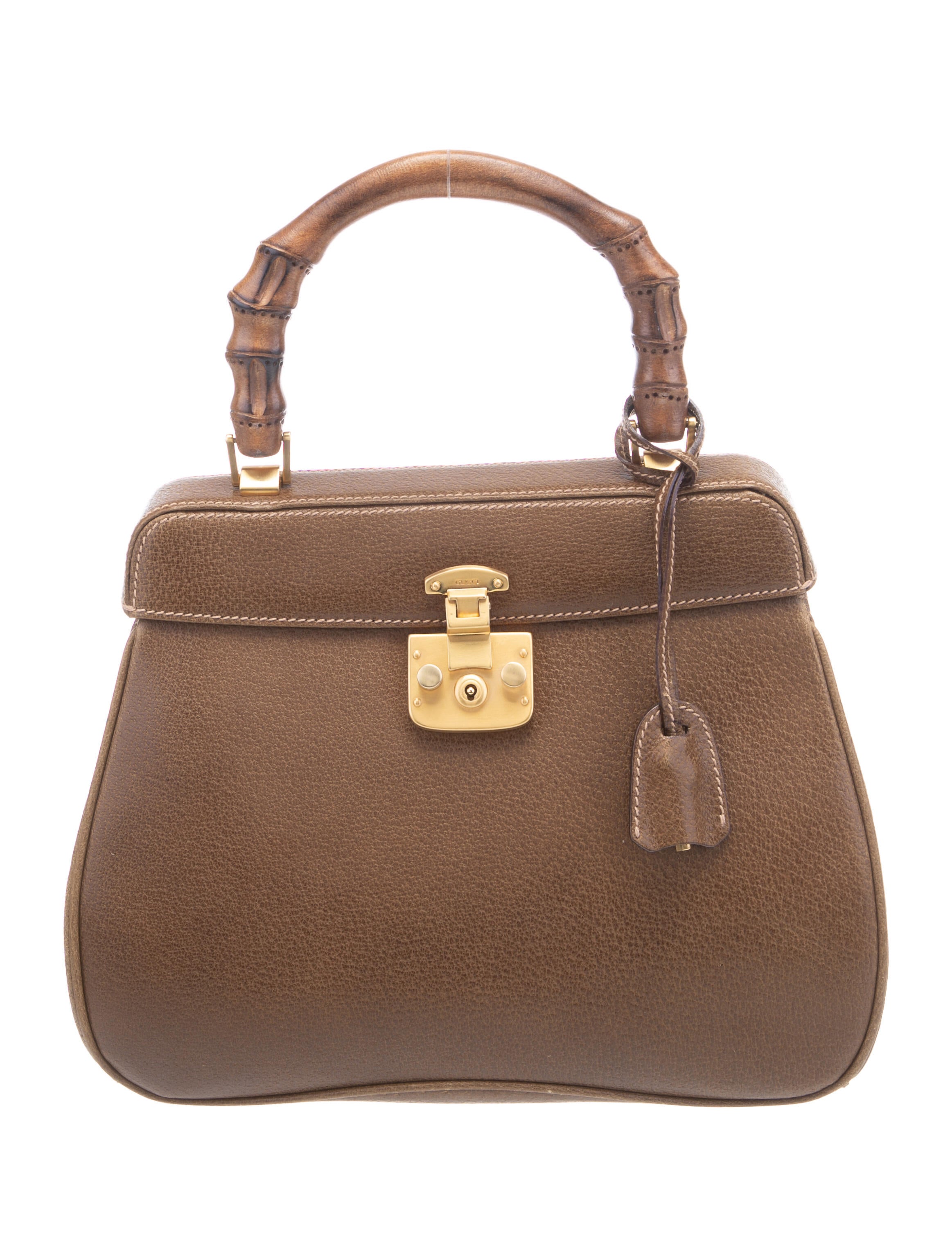 Gucci Leather Top Handle Bag Vintage - Brown Handle Bags, Handbags ...