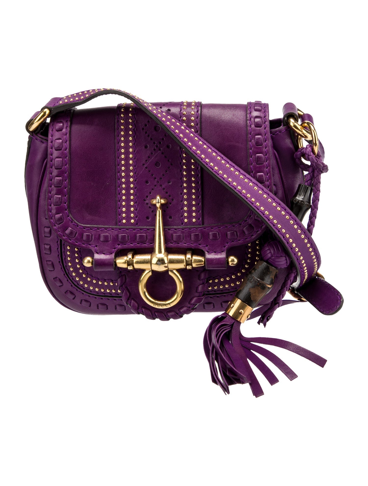 Gucci Leather Snaffle Bit - Purple Crossbody Bags, Handbags ...