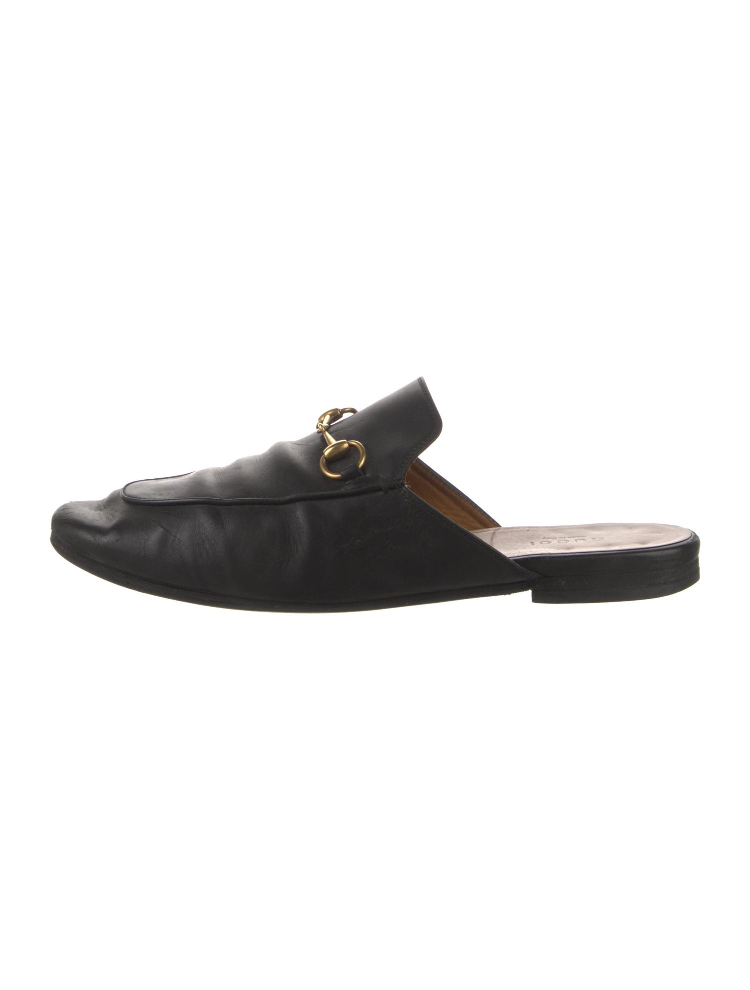 Gucci Horsebit Accent Leather Mules - Black Flats, Shoes - GUC1832489 ...