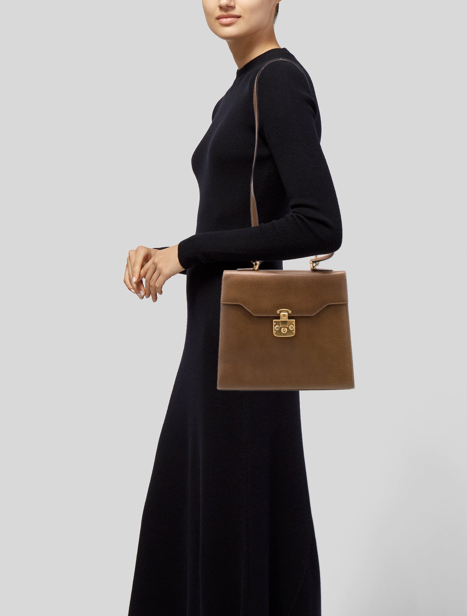 Gucci Leather Kelly Lady Lock Vintage - Brown Shoulder Bags, Handbags ...