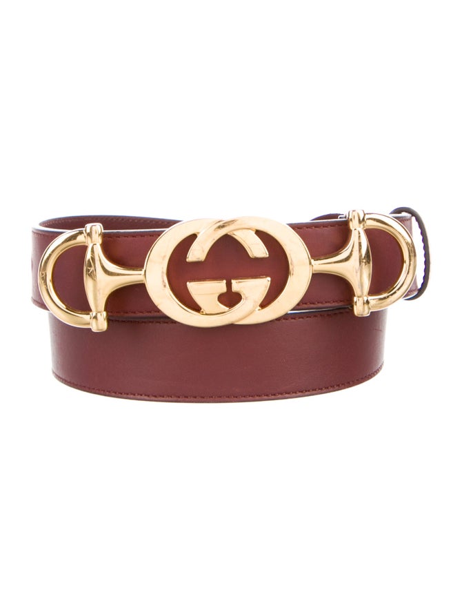 Gucci Double G Logo Skinny Belt - Burgundy Belts, Accessories ...