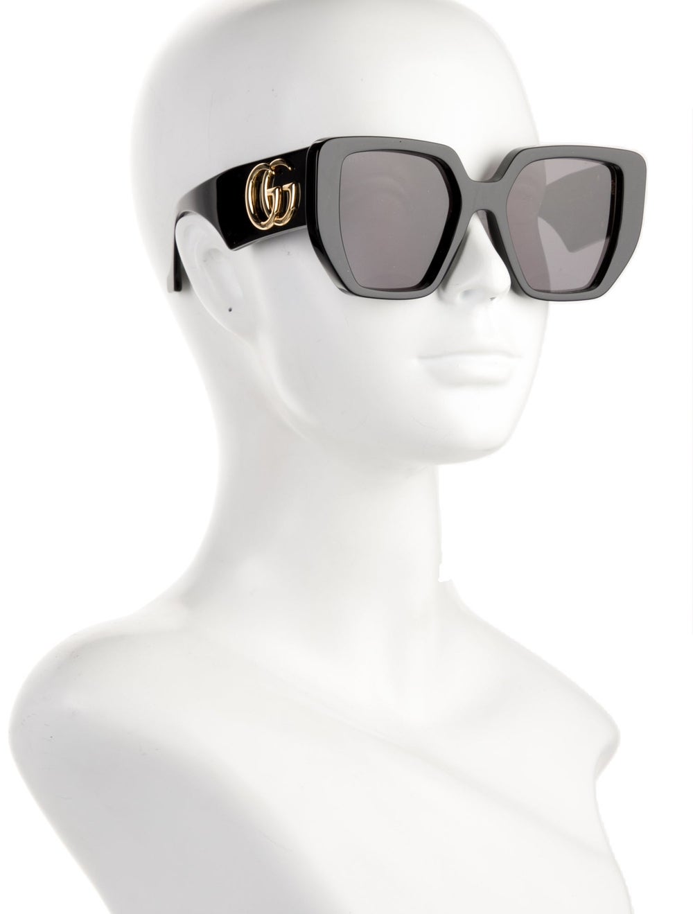Gucci Double G Logo Oversize Sunglasses - Black Sunglasses, Accessories - GUC1925179 | The RealReal