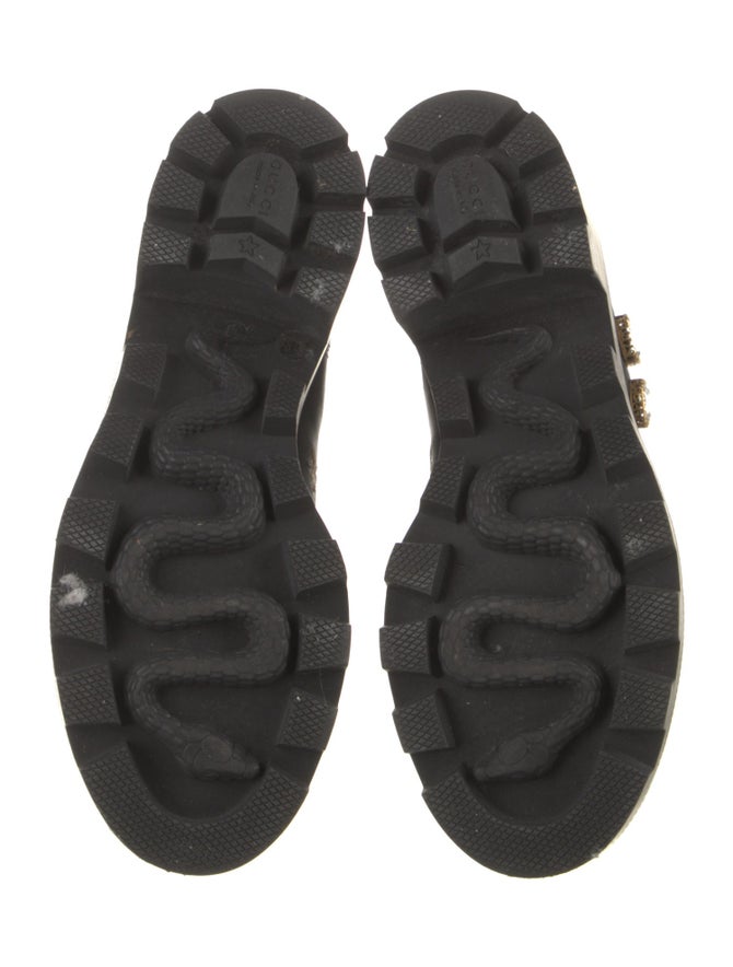 Gucci Double G Logo Leather Combat Boots - Black Boots, Shoes - GUC1932726 | The RealReal